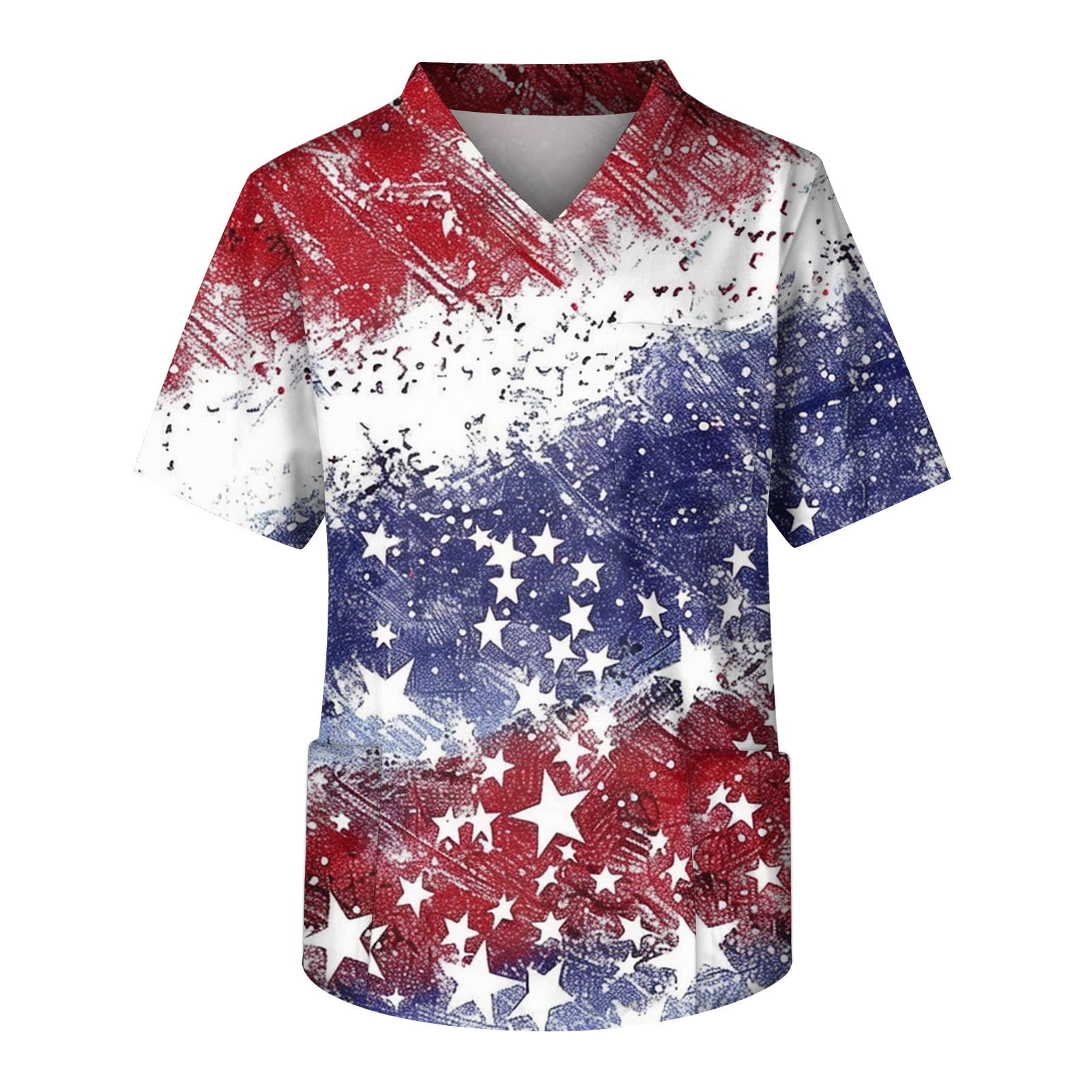DBAIXID Memorial Day Scrubs Mens American Flag Unshackled Spirit Scrub ...