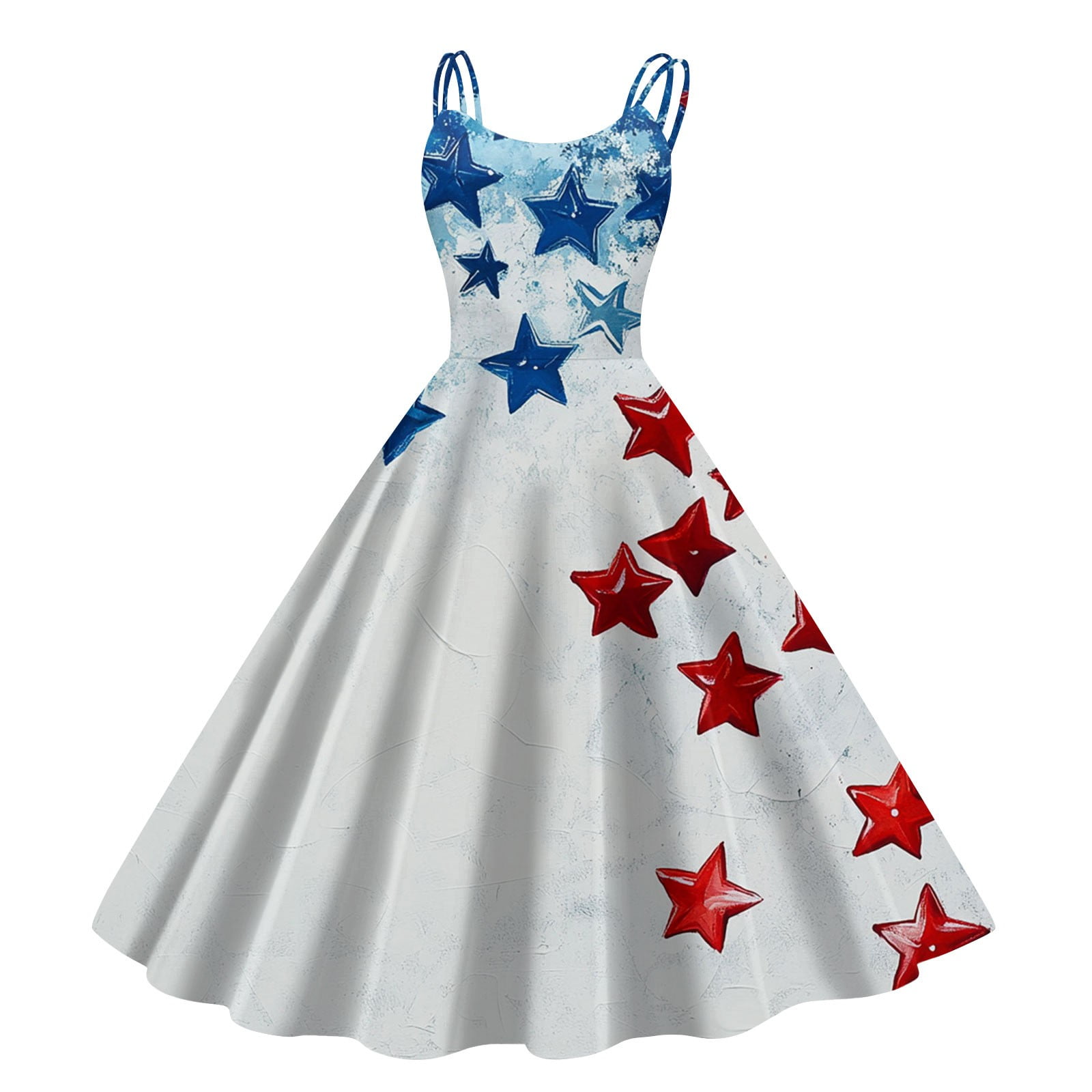 DBAIXID Memorial Day Womens Dress Round 1776 Patriotic Plus Size ...