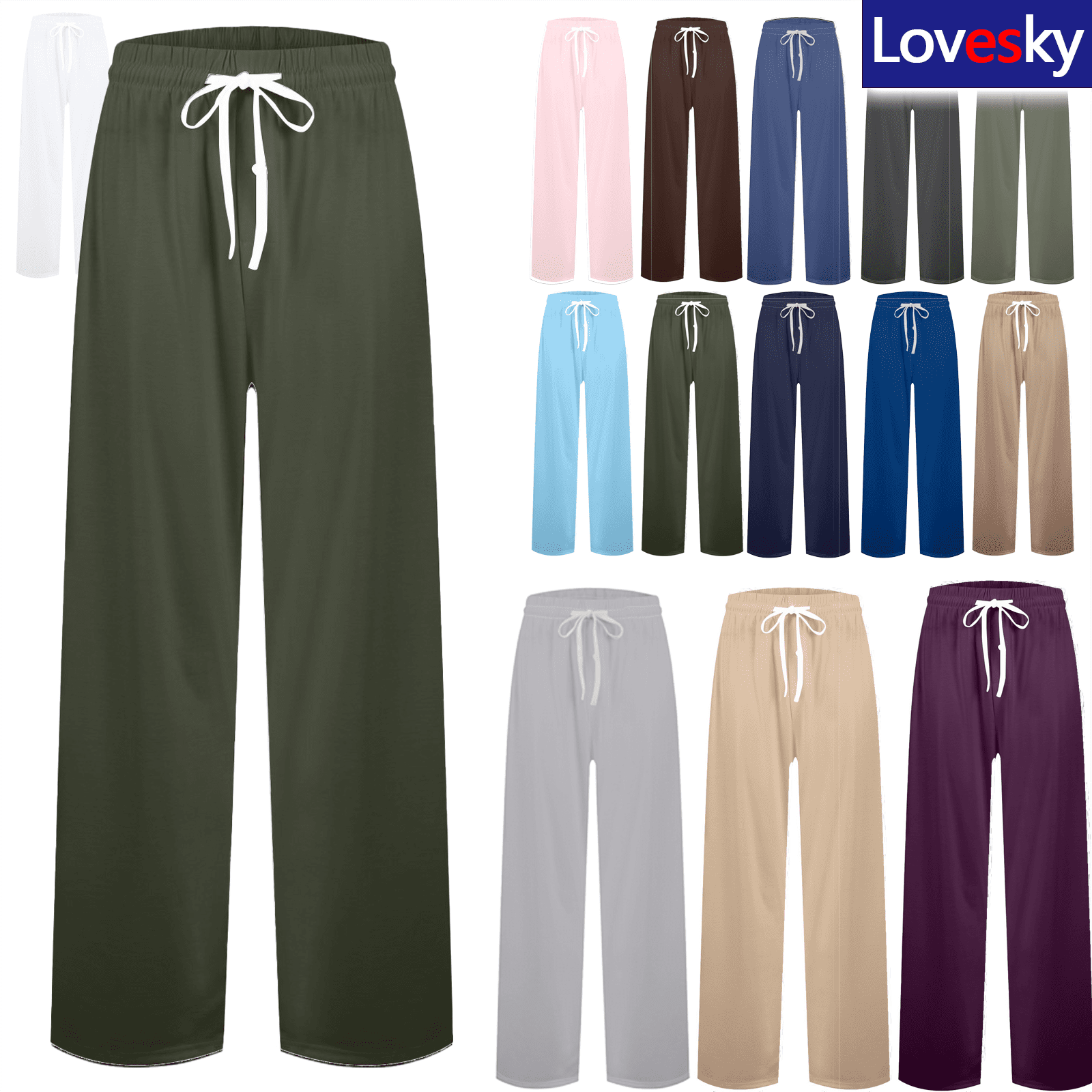 DBAIXID Mens Pajamas Big and Tall Elastic Waist Plain Stitch Clearance ...