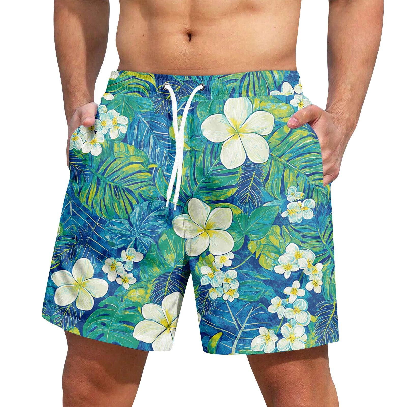 DBAIXID Mens Shorts Plus Size Big & Tall Drawstring Printed Lightweight ...