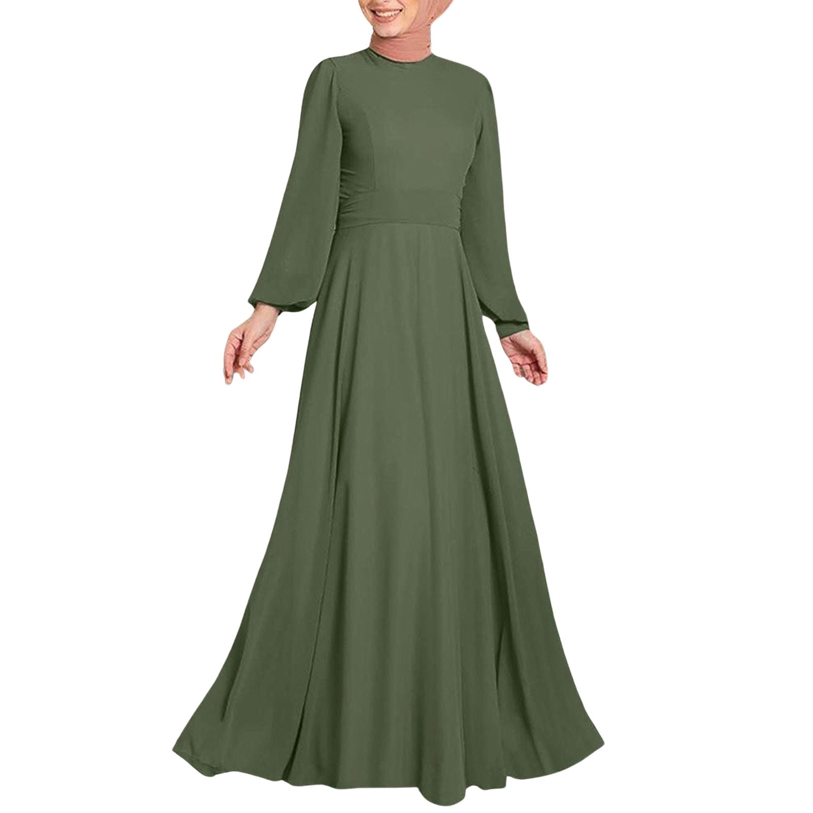 DBAIXID Middle East Arabian Robe Muslim Dresses for Women Abaya Button ...
