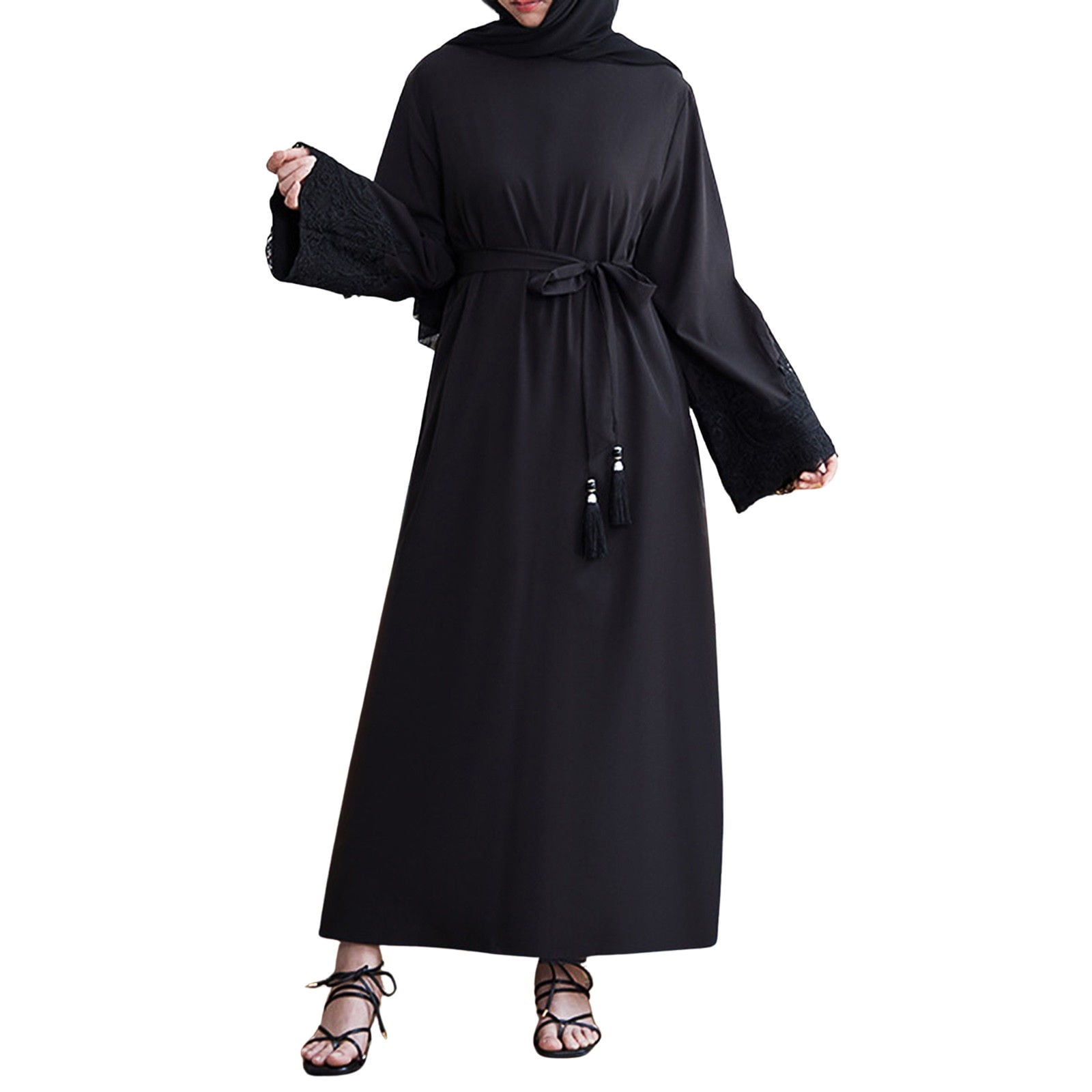 DBAIXID Middle East Arabian Robe Muslim Dresses for Women Abaya Button ...