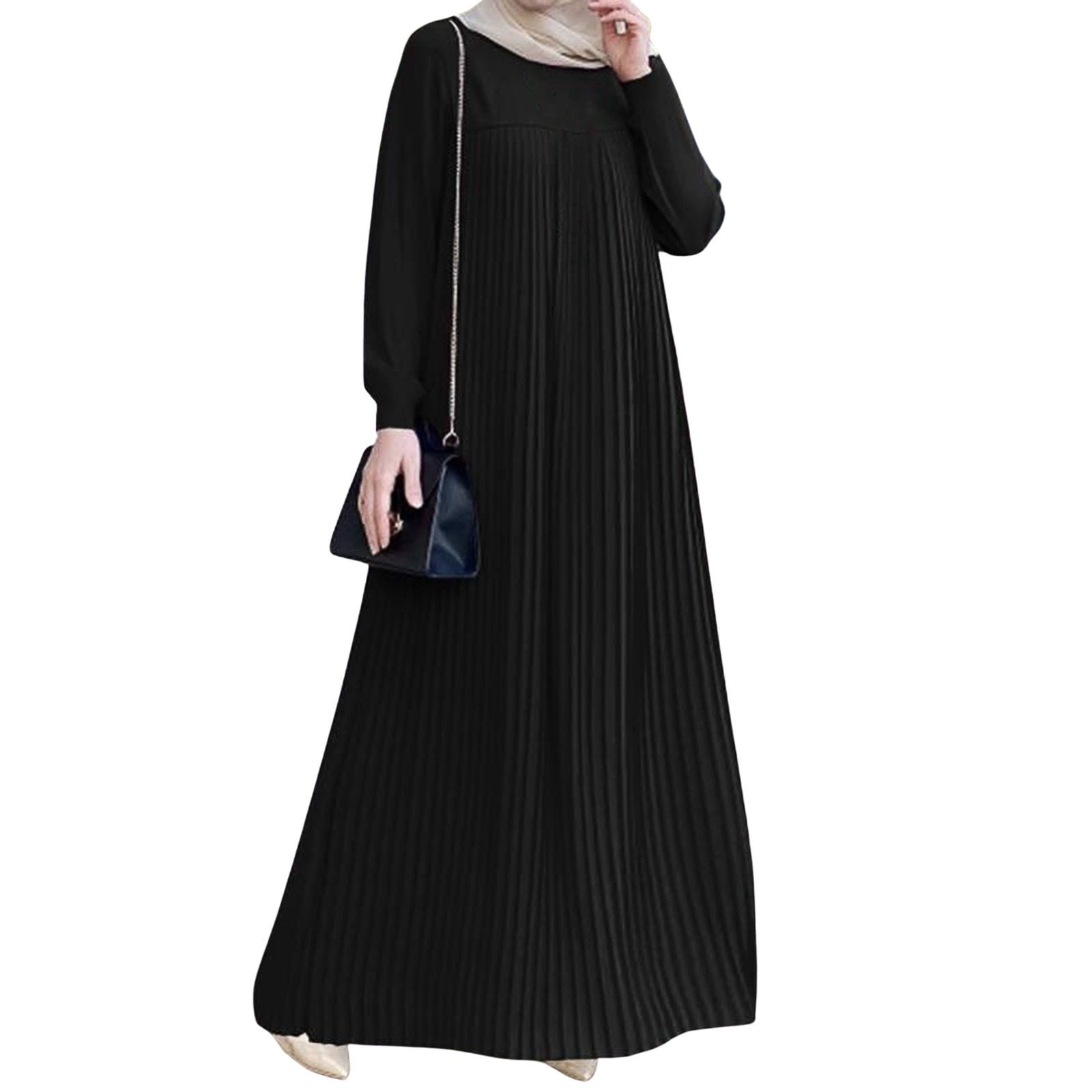 DBAIXID Middle East Arabian Robe Muslim Dresses for Women Abaya Button ...