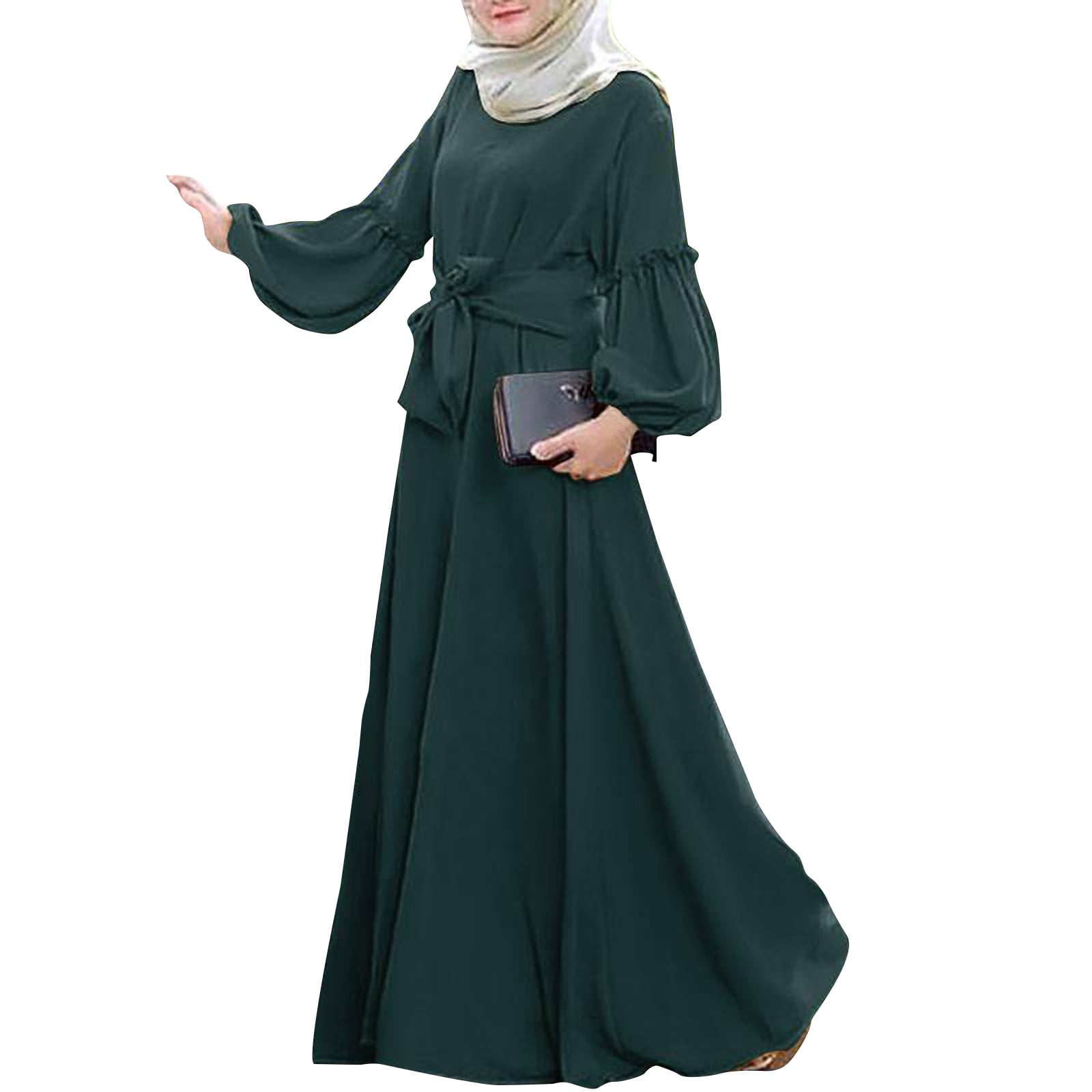 DBAIXID Middle East Arabian Robe Muslim Dresses for Women Abaya Button ...