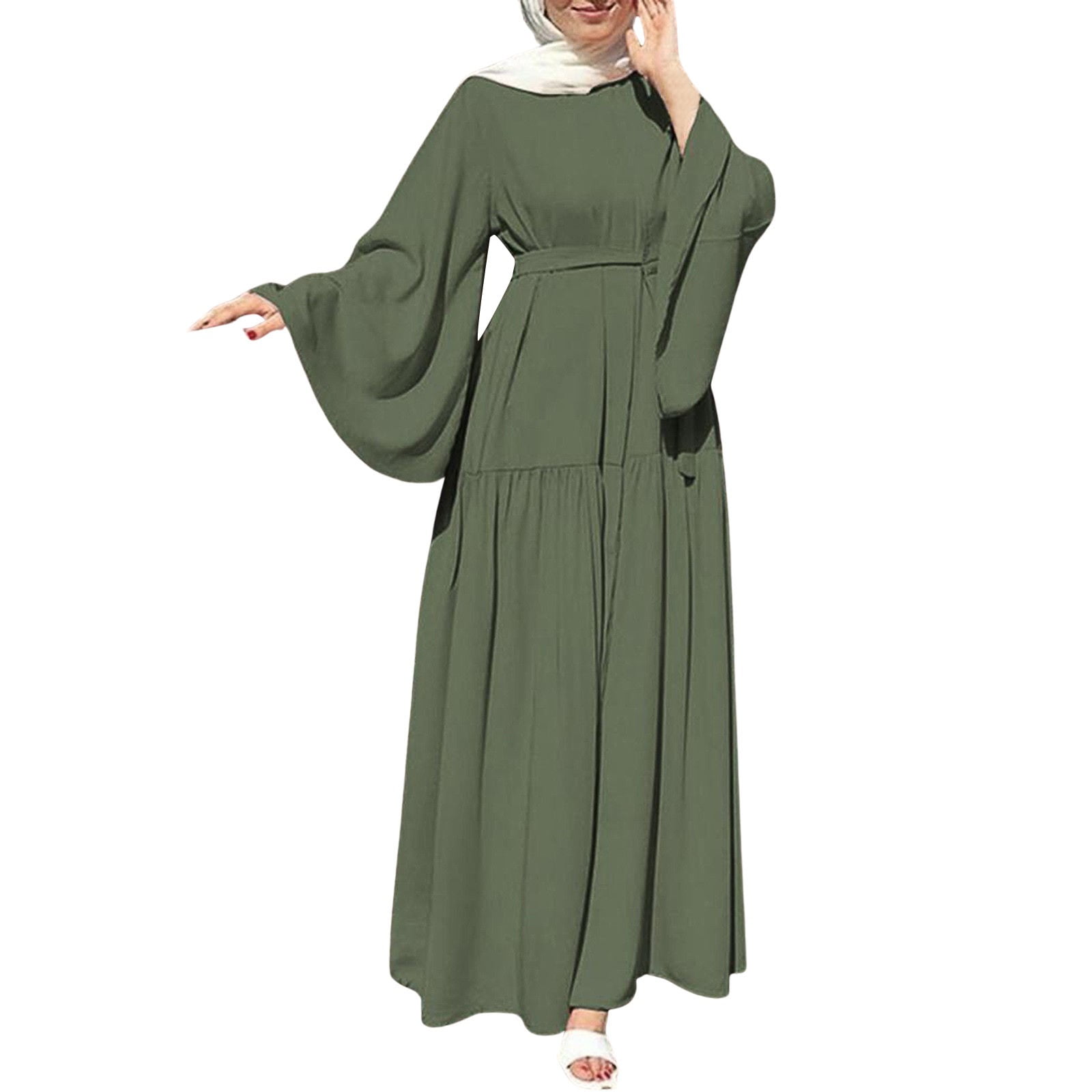 DBAIXID Middle East Arabian Robe Muslim Dresses for Women Abaya Button ...
