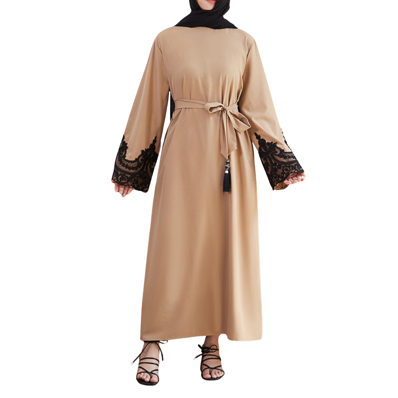 DBAIXID Middle East Arabian Robe Muslim Dresses for Women Abaya Button ...