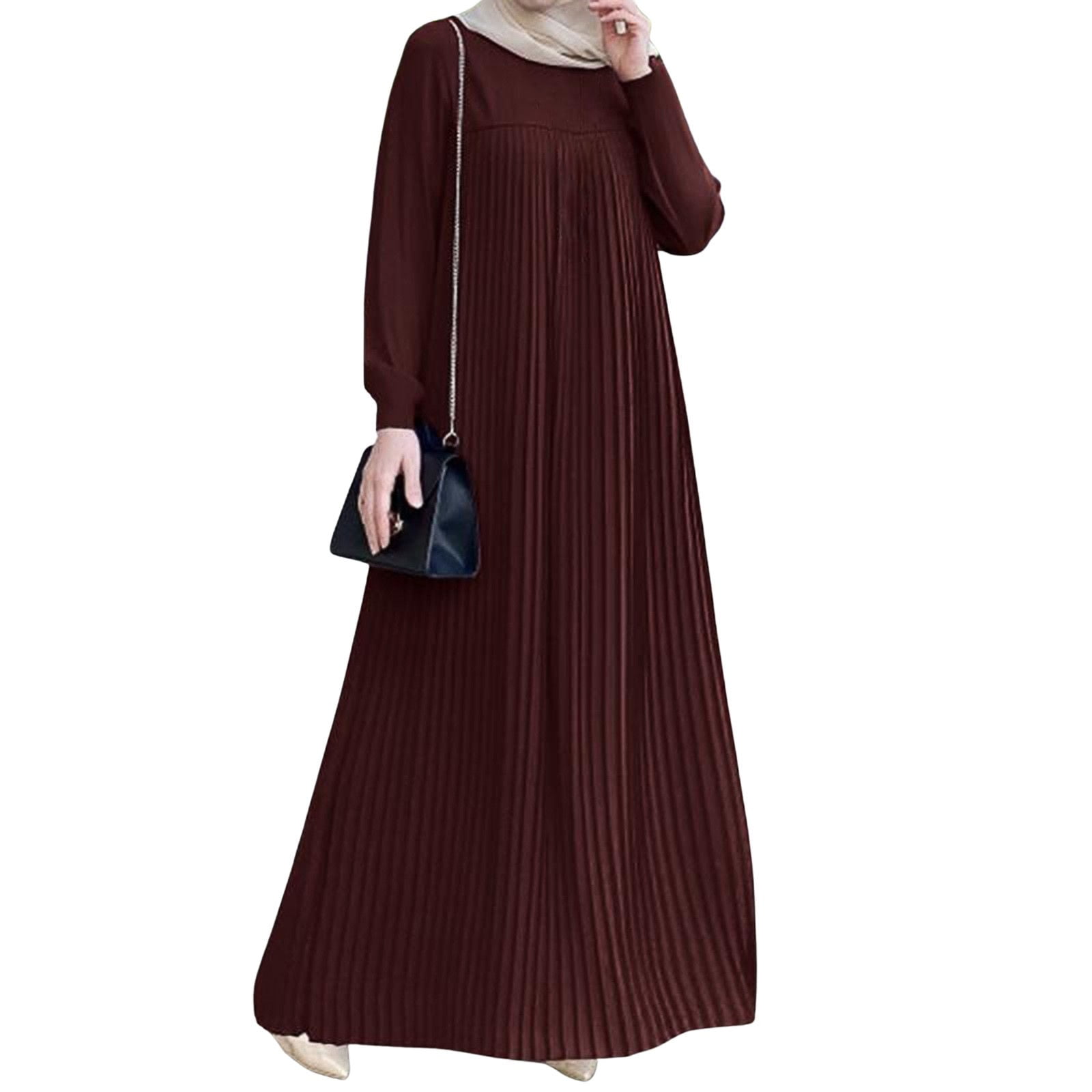 DBAIXID Middle East Arabian Robe Muslim Dresses for Women Abaya Button ...