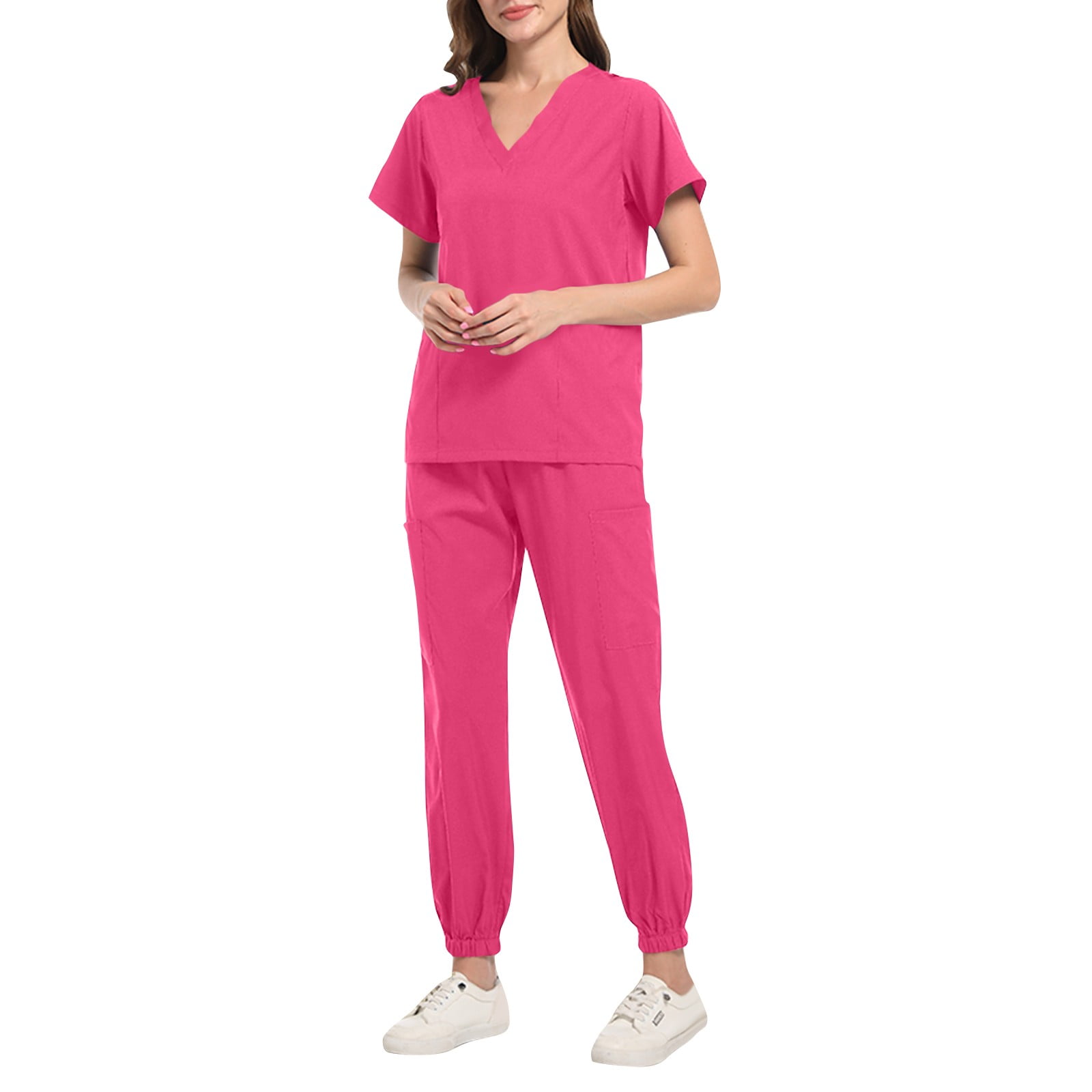 DBAIXID Scrub Set for Women Plus Size Petite V Neck Moisture Absorption ...