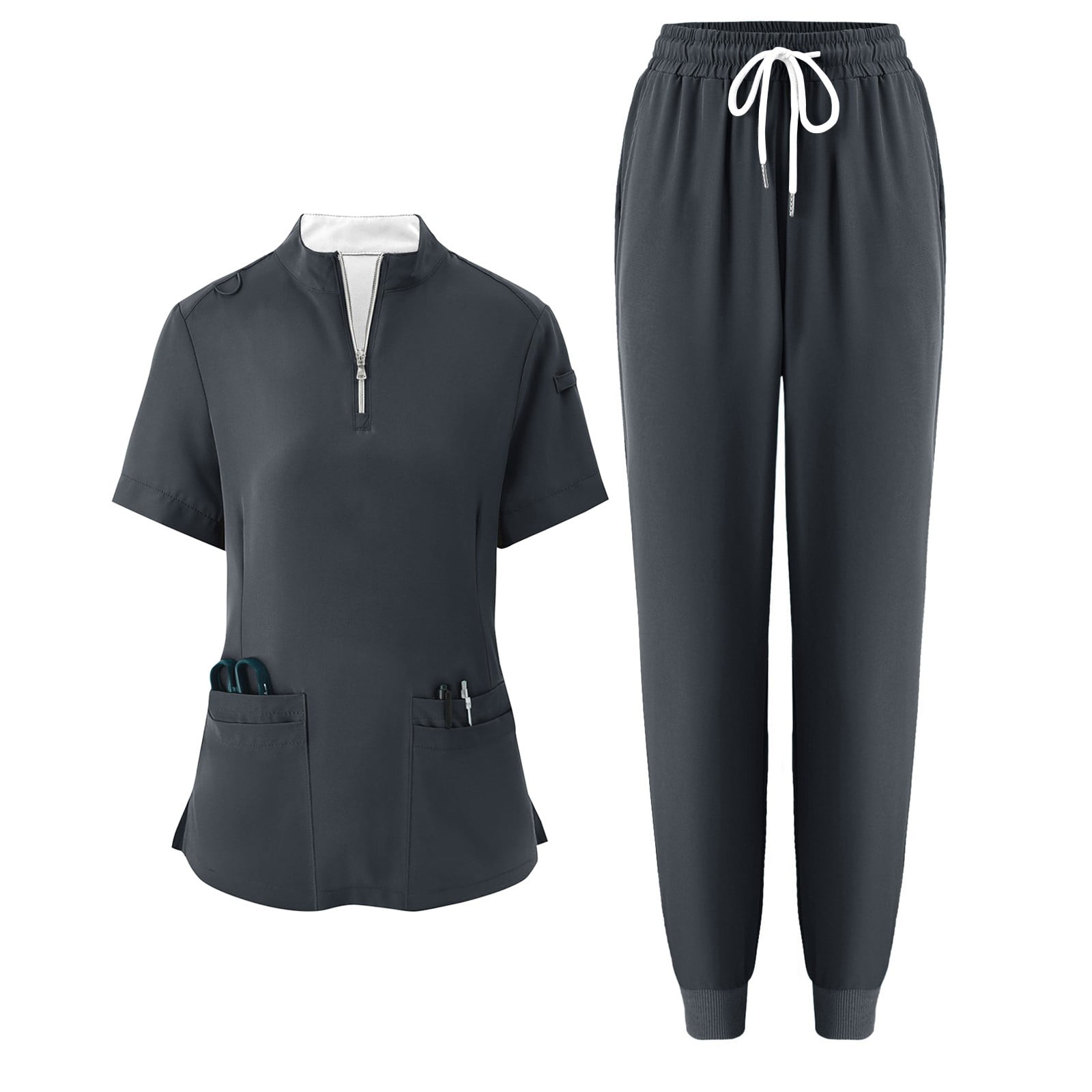 DBAIXID Scrub Suit Women Set Plus Size 2 Pack Clearance Solid Color ...