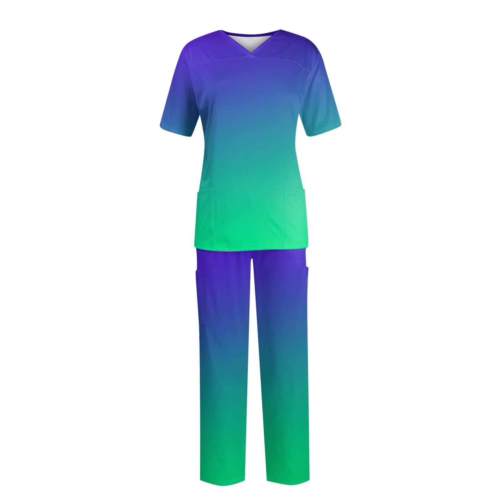 DBAIXID Scrub Suit Women Set Stretch Straight Leg V Neck Moisture ...