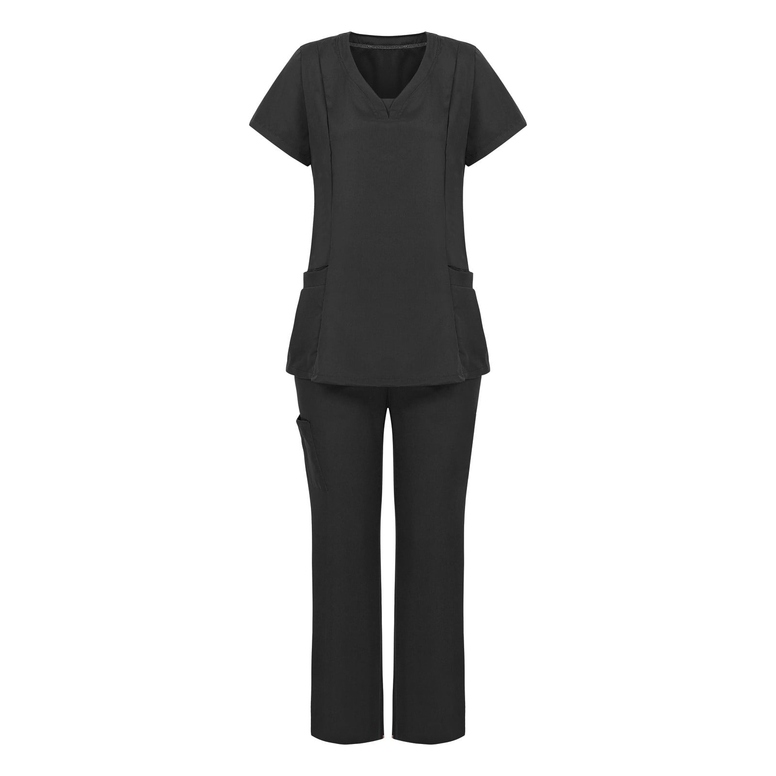 DBAIXID Scrub Uniforms for Women Set Petite Plus Size V Neck Moisture ...