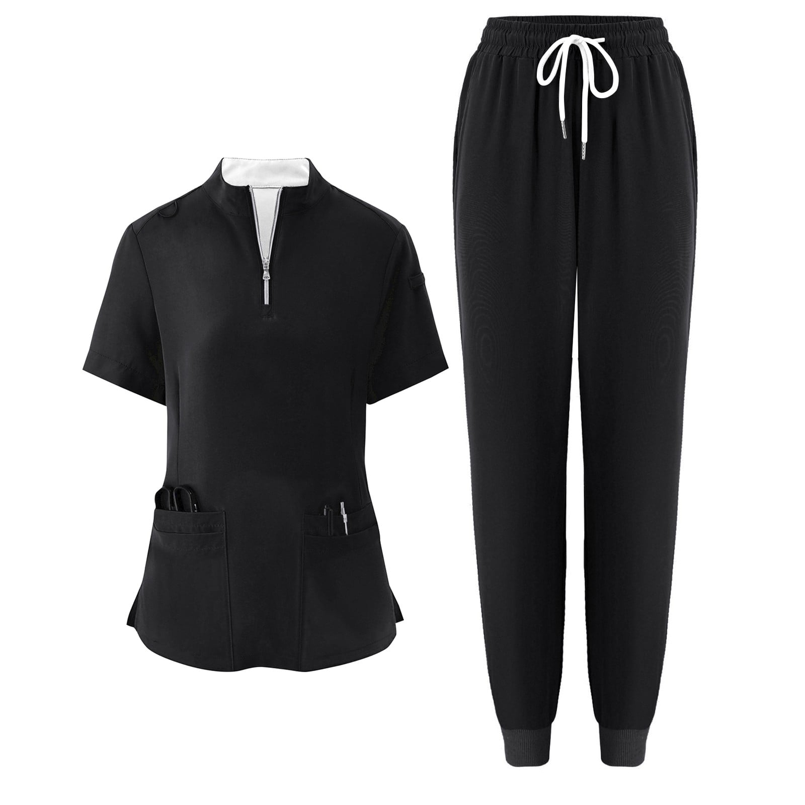 DBAIXID Scrub Uniforms for Women Set Petite Scrubs and Tall Joggers ...