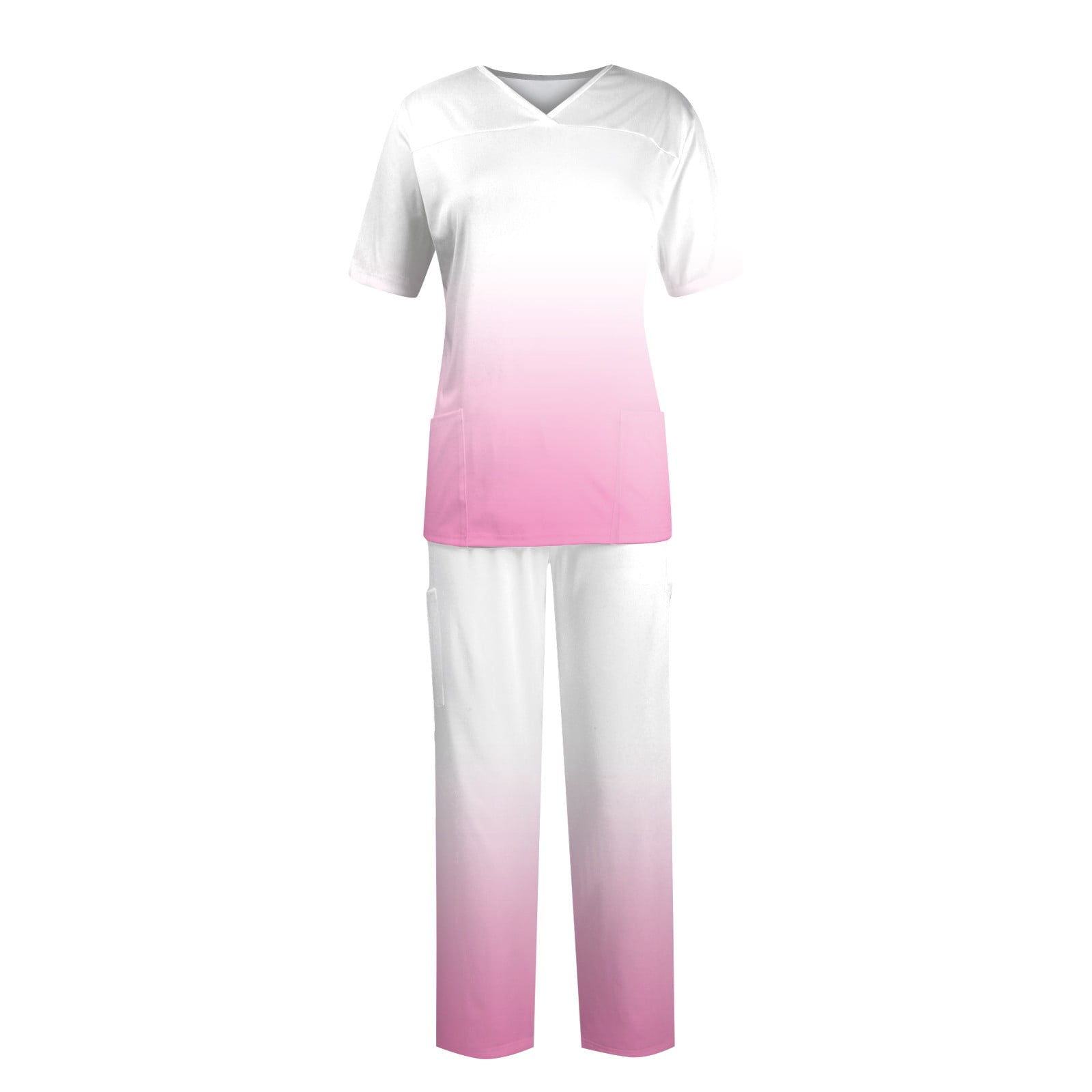DBAIXID Scrub Uniforms for Women Set Plus Size Petite Short Sleeve ...