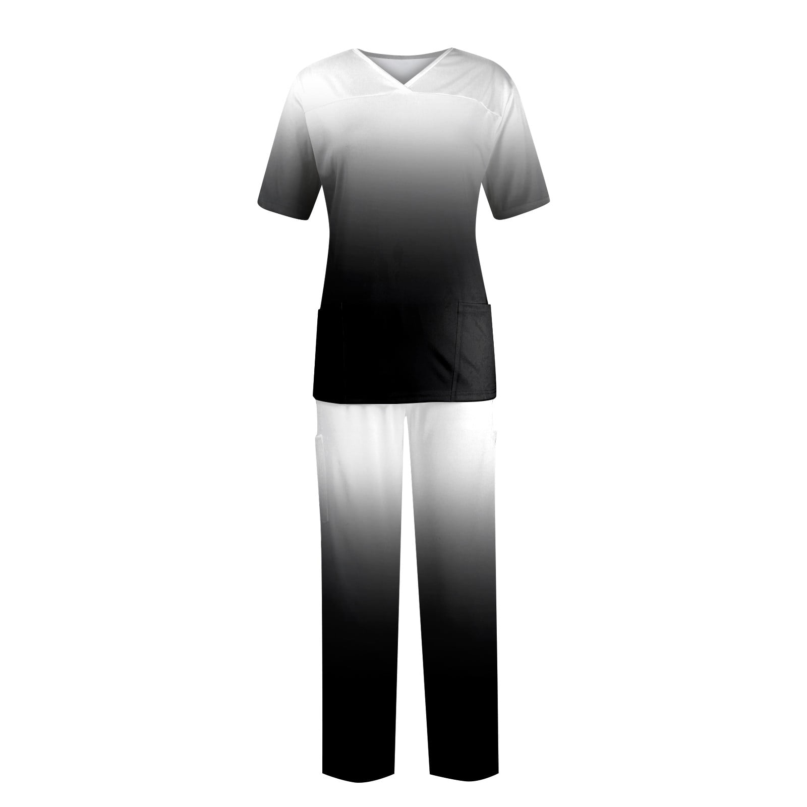 DBAIXID Scrub Uniforms for Women Set Plus Size Stretch Solid Color ...