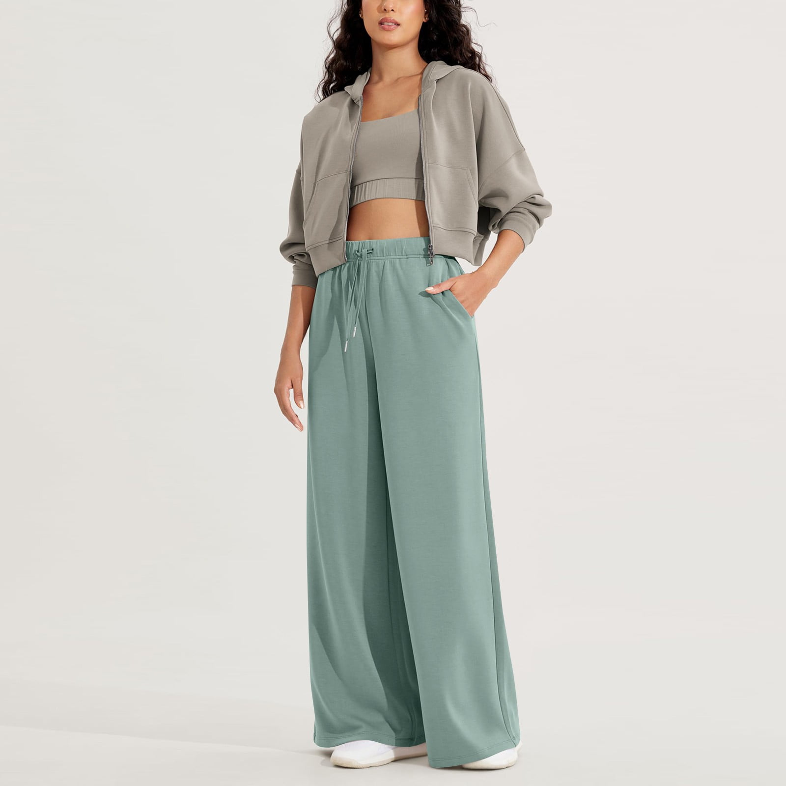 DBAIXID Women Sweatpants Pockets Petite No Boundaries Wide Leg Lounge ...