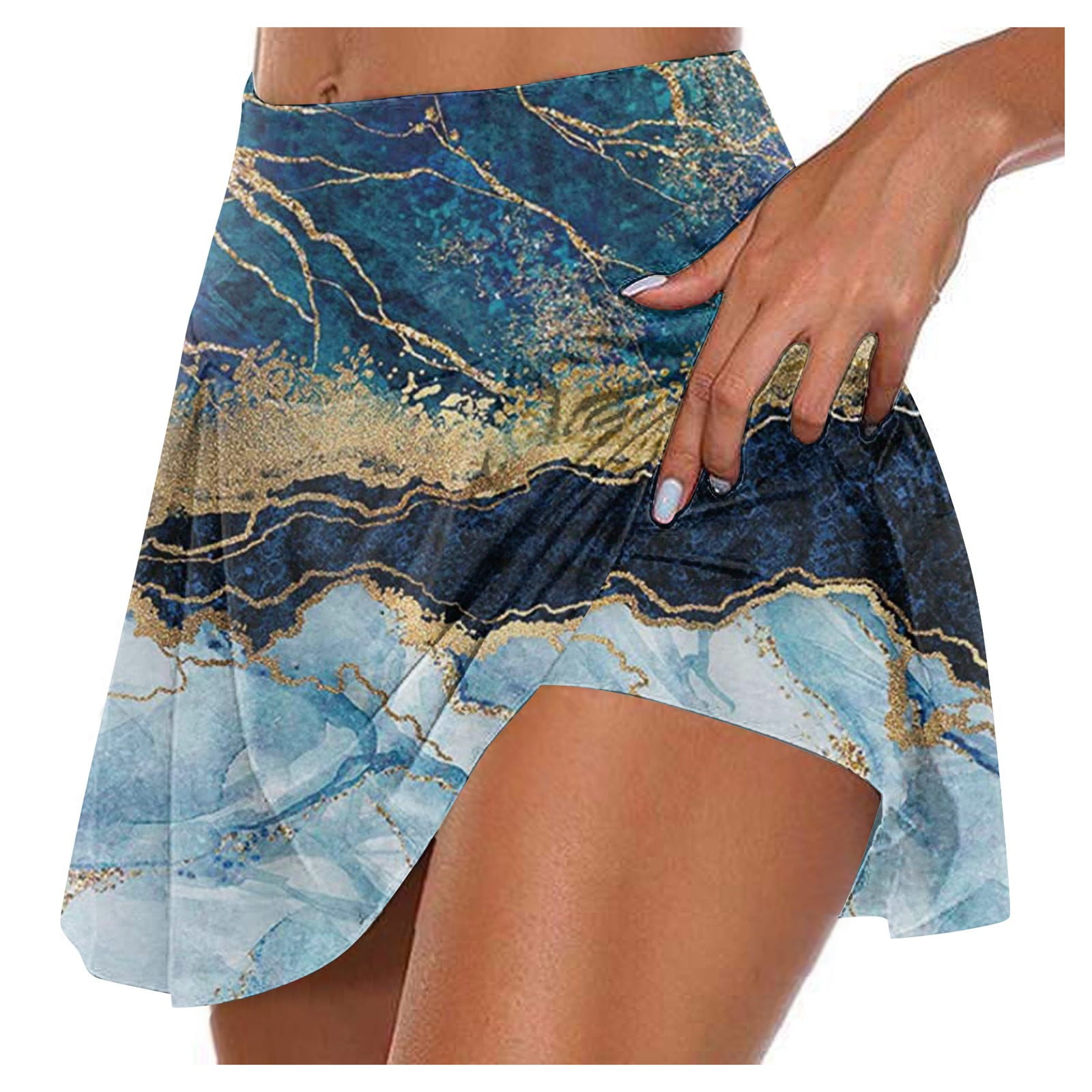 DBAIXID Women pleated Tennis skirt Skorts Yoga Patriotic Striped Active Skirts Beach Vacation ...