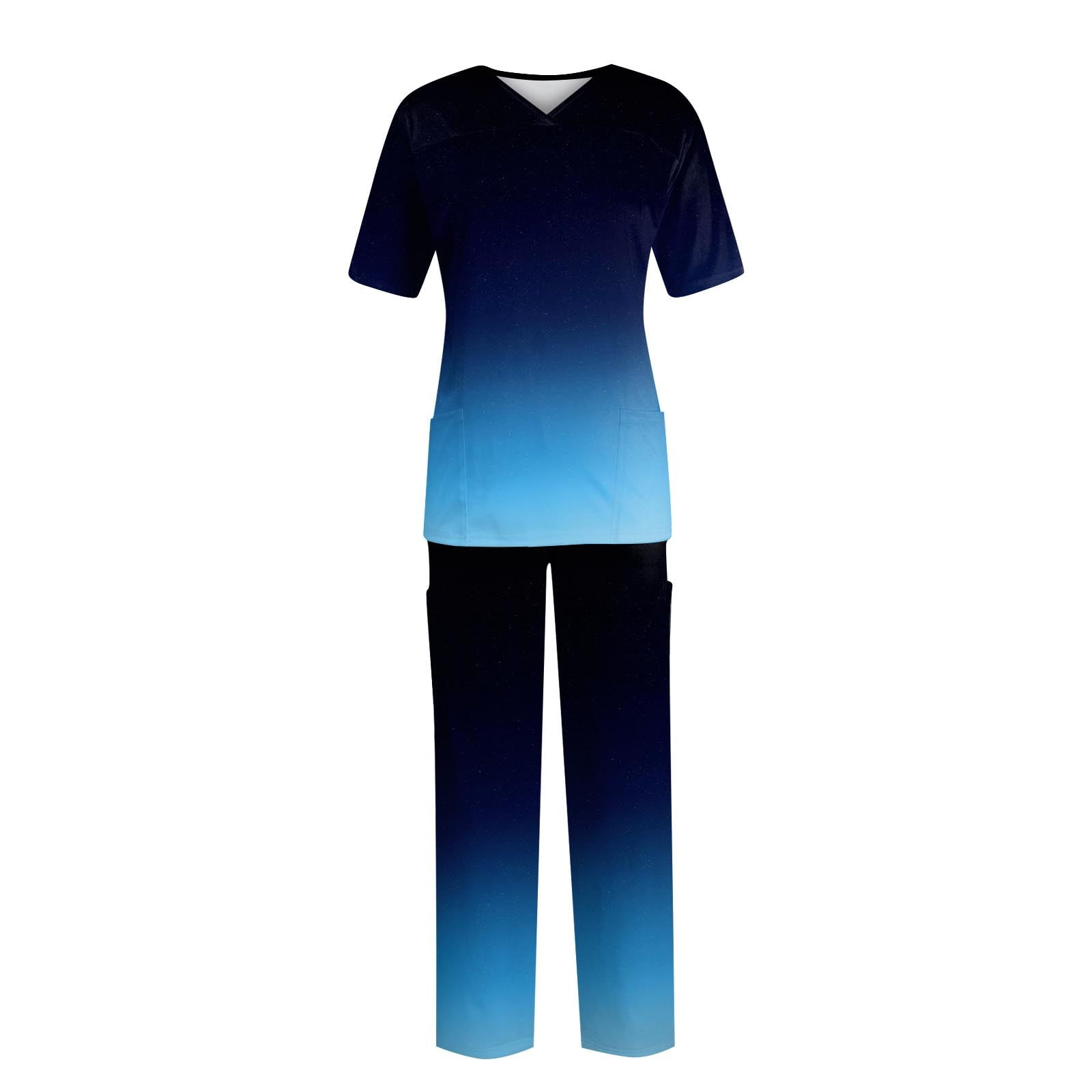 DBAIXID Women's Scrub Set Petite Straight Leg Solid Color Moisture ...