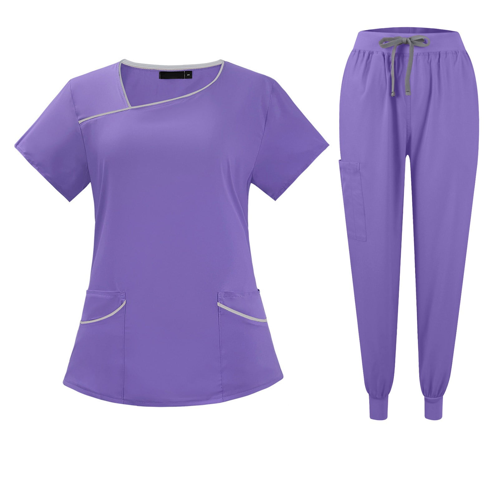 DBAIXID Women's Scrub Set Scrubs and Tall Joggers Stretch V Neck Home ...