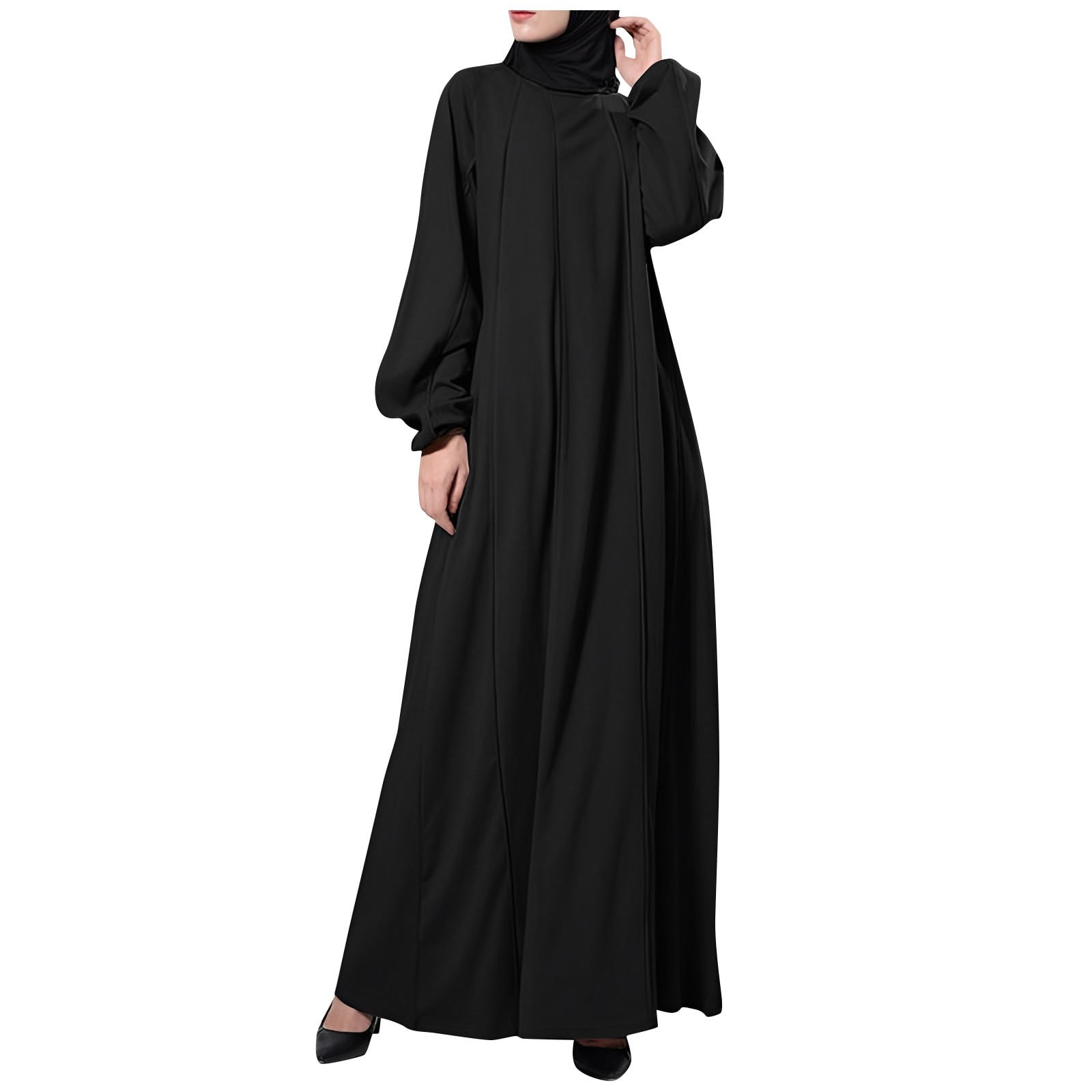 DBAIXID Womens Muslim Dresses Plus Size Abaya Button Down Henley Shirt ...