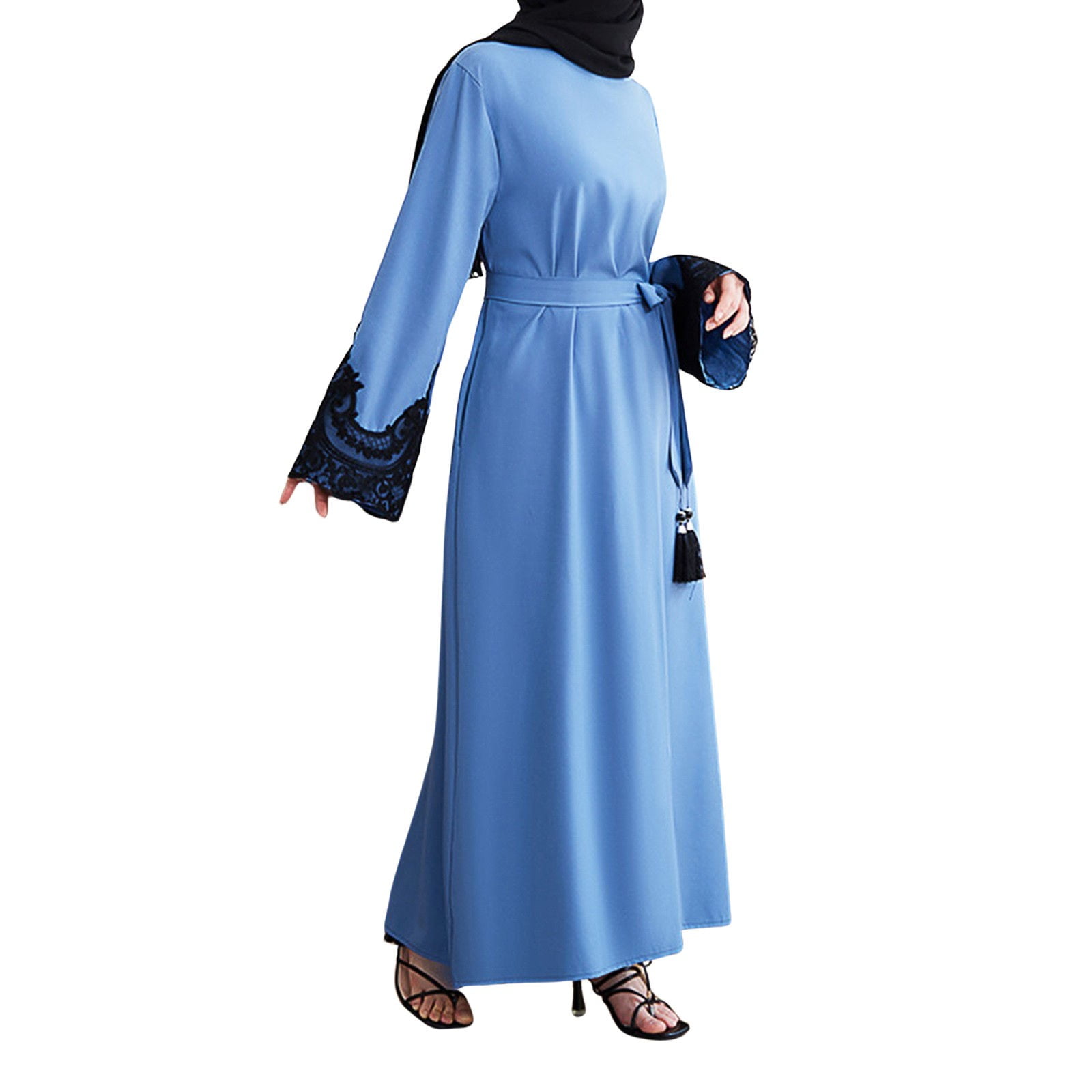 DBAIXID Womens Muslim Dresses Plus Size Abaya Button Down Henley Shirt ...