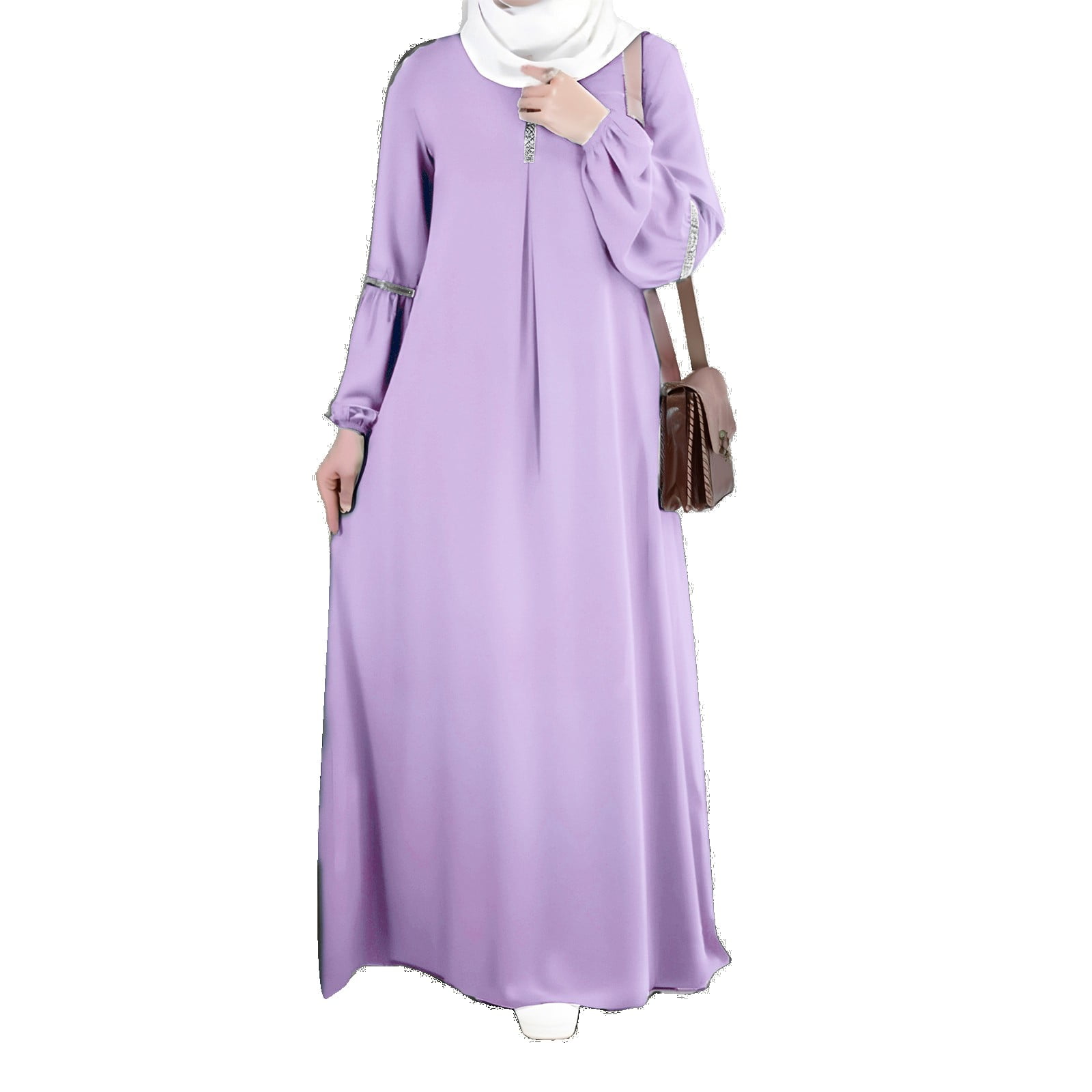 DBAIXID Womens Muslim Dresses Plus Size Abaya Button Down Henley Shirt ...