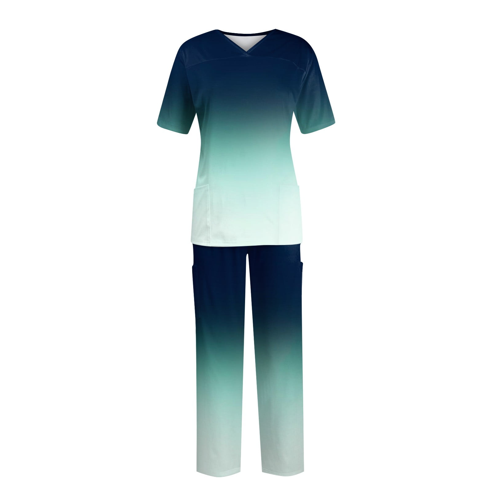 DBAIXID Womens Scrub Set Petite Scrubs and Tall Joggers Short Sleeve ...