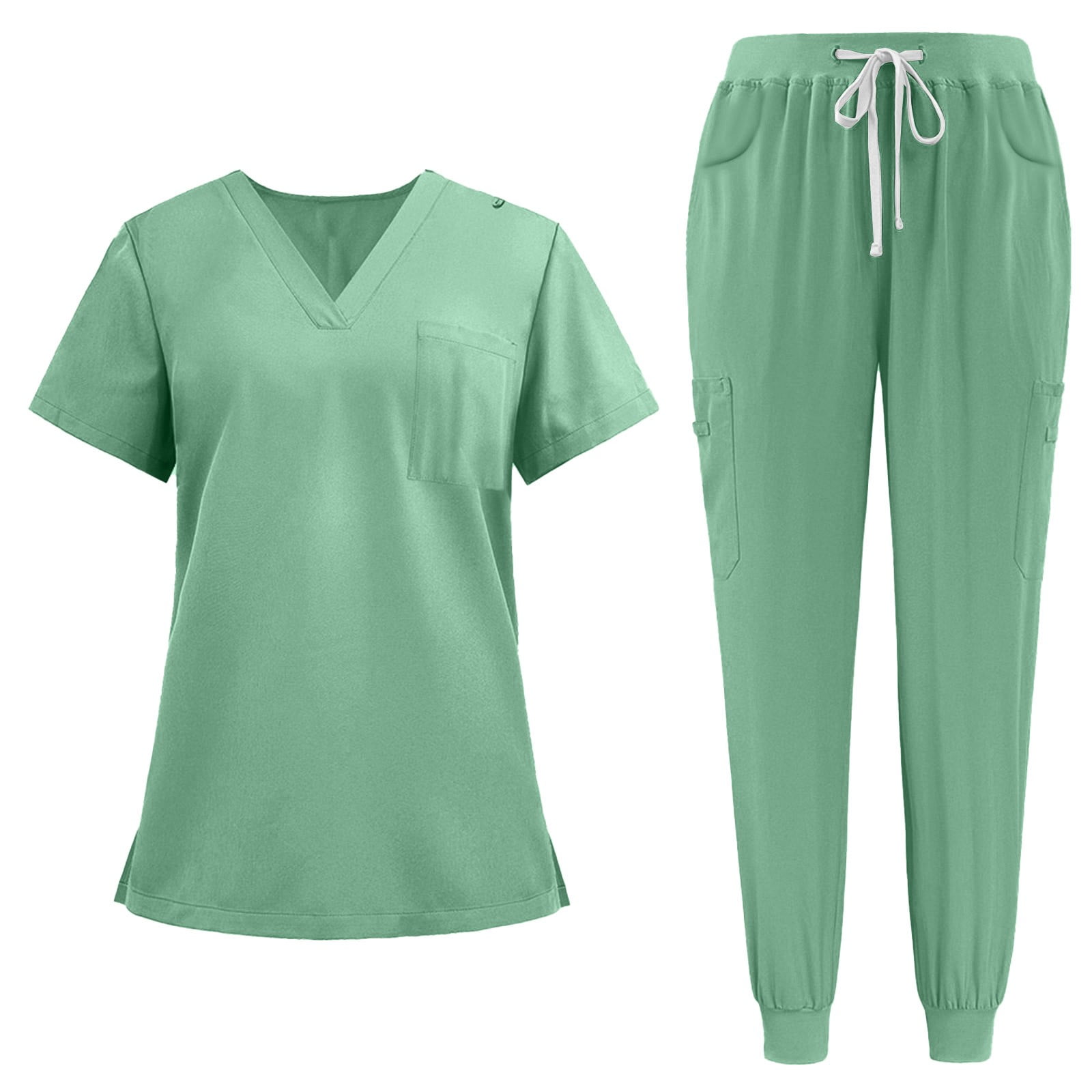 DBAIXID Womens Scrub Set Petite Stretch Solid Color Moisture Absorption ...