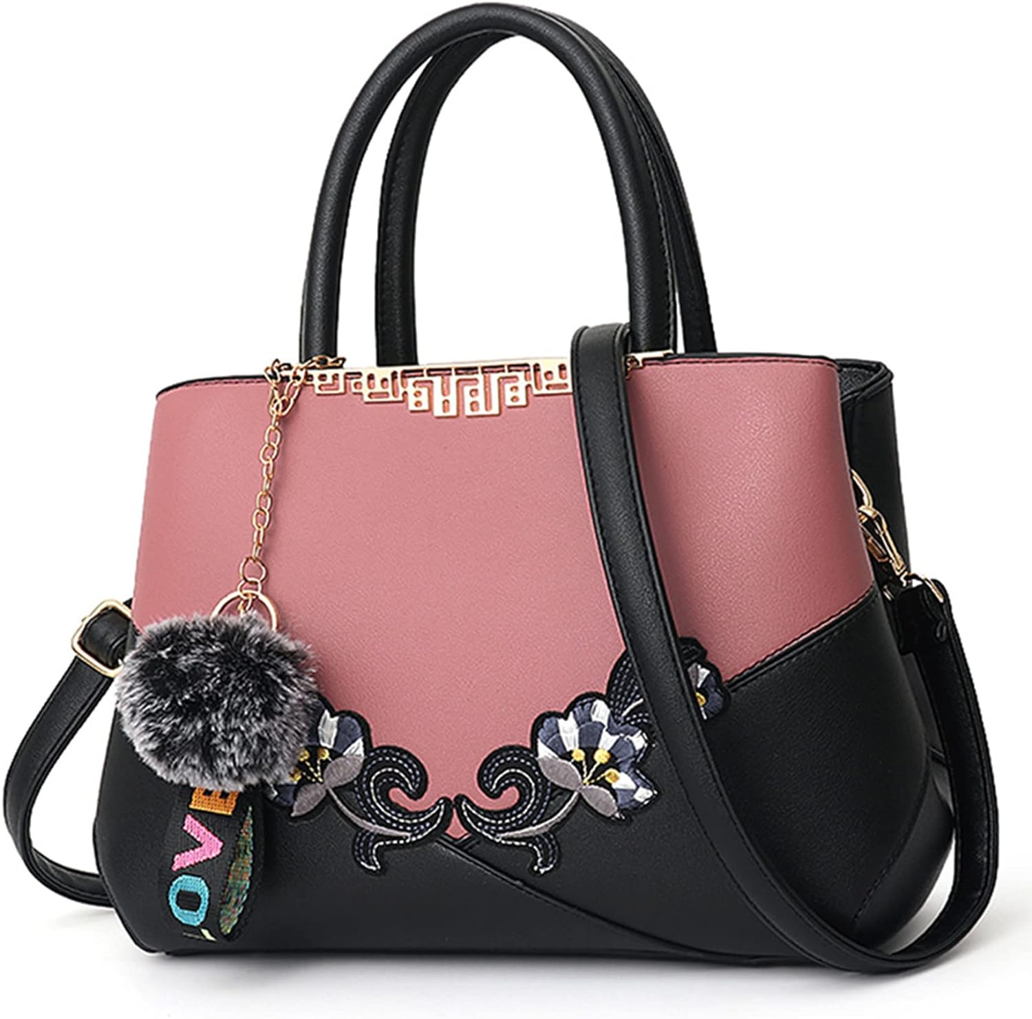 DBDlailai Embroidery Purses and Handbags for Women Fashion Ladies PU ...