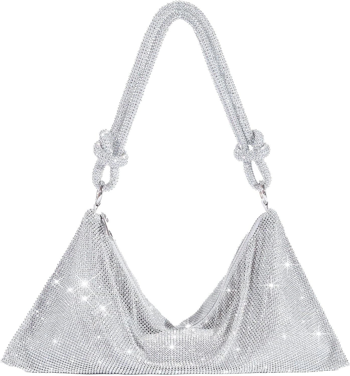 DBDlailai Purse Sparkly Bag Silver Diamond Purses for Women Upgrade ...