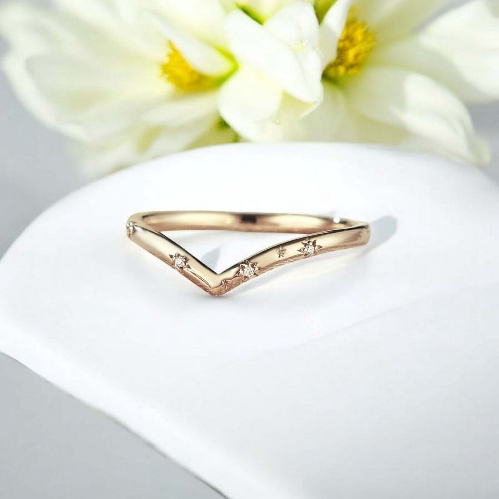 DBESTSTUDIOS 2 MM / Diamond Curved Wedding Band Women Matching Gift ...
