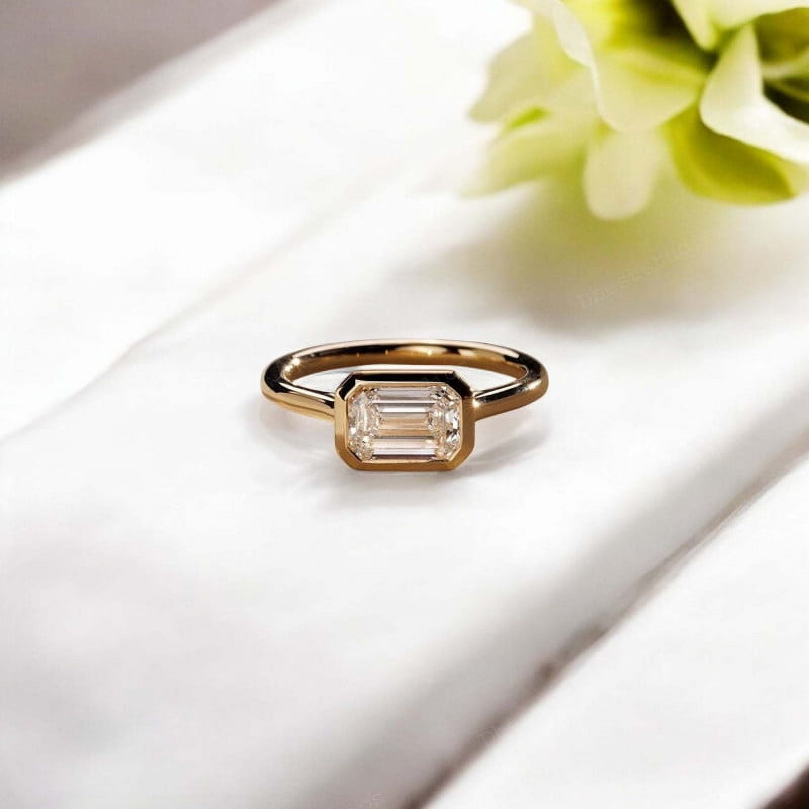 DBESTSTUDIOS 3x6 MM /Radiant Cut Moissanite Women Ring Bridal Solitaire Stacking Ring Delicate ...