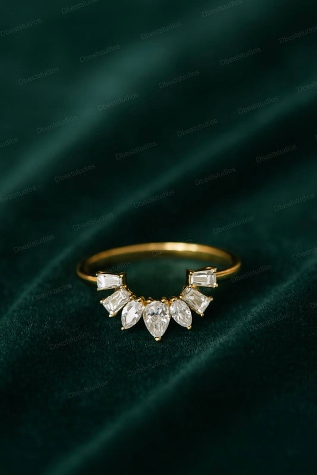 DBESTSTUDIOS Solid Gold Round Nesting Ring, Solitaire Ring Enhancer ...