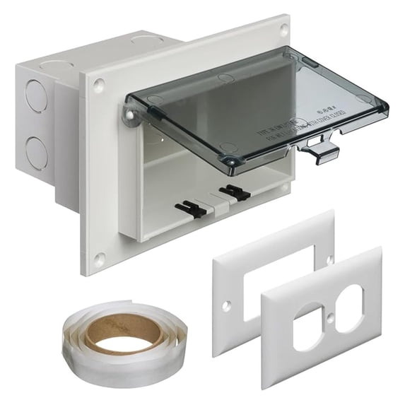 DBHR1C 1-Gang Low Profile Box - UV Rated Plastic Recessed Electrical ...