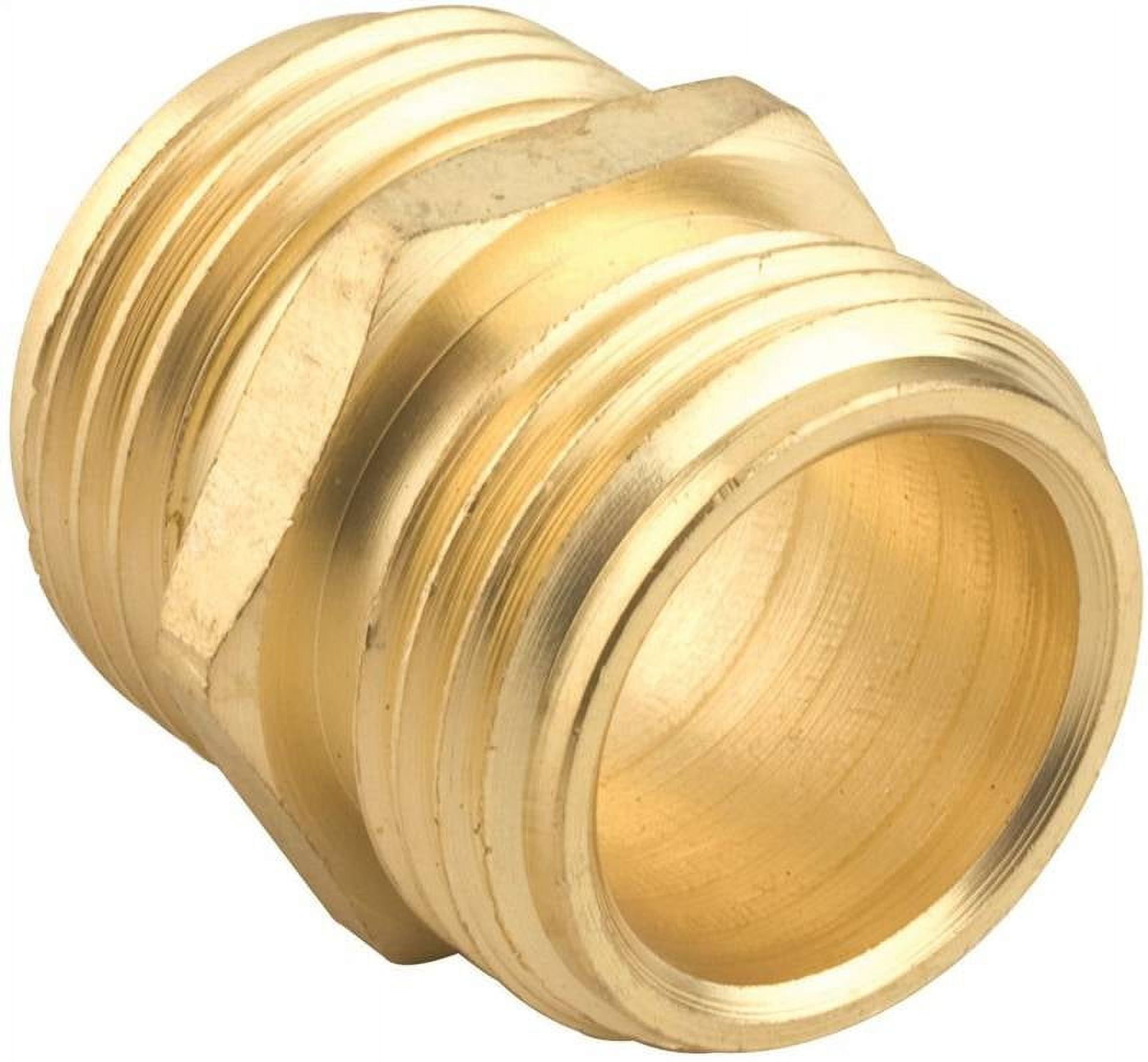 Gilmour 3/4 in. Brass Double Male Threaded Hose Connector, Deep ...