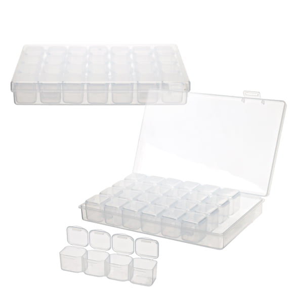 DBOO 2 Pack 28 Grids Bead Storage Containers, Diamond Art, Bead Box ...