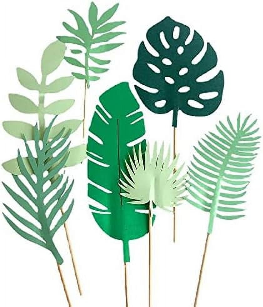 DBOO 7 PCS Tropical Leaves Cake Topper Tropical Wedding Cake Topper ...