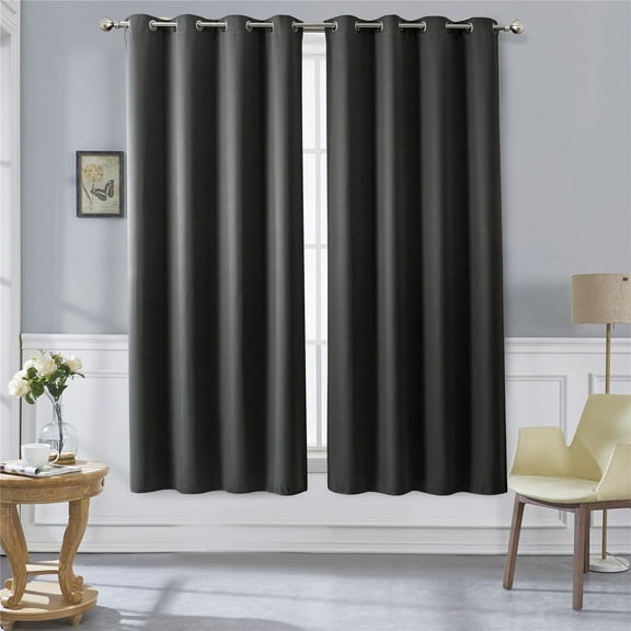 Blackout Curtains 52 x 84 inches Long Mustard Yellow Curtains Set of 2 ...