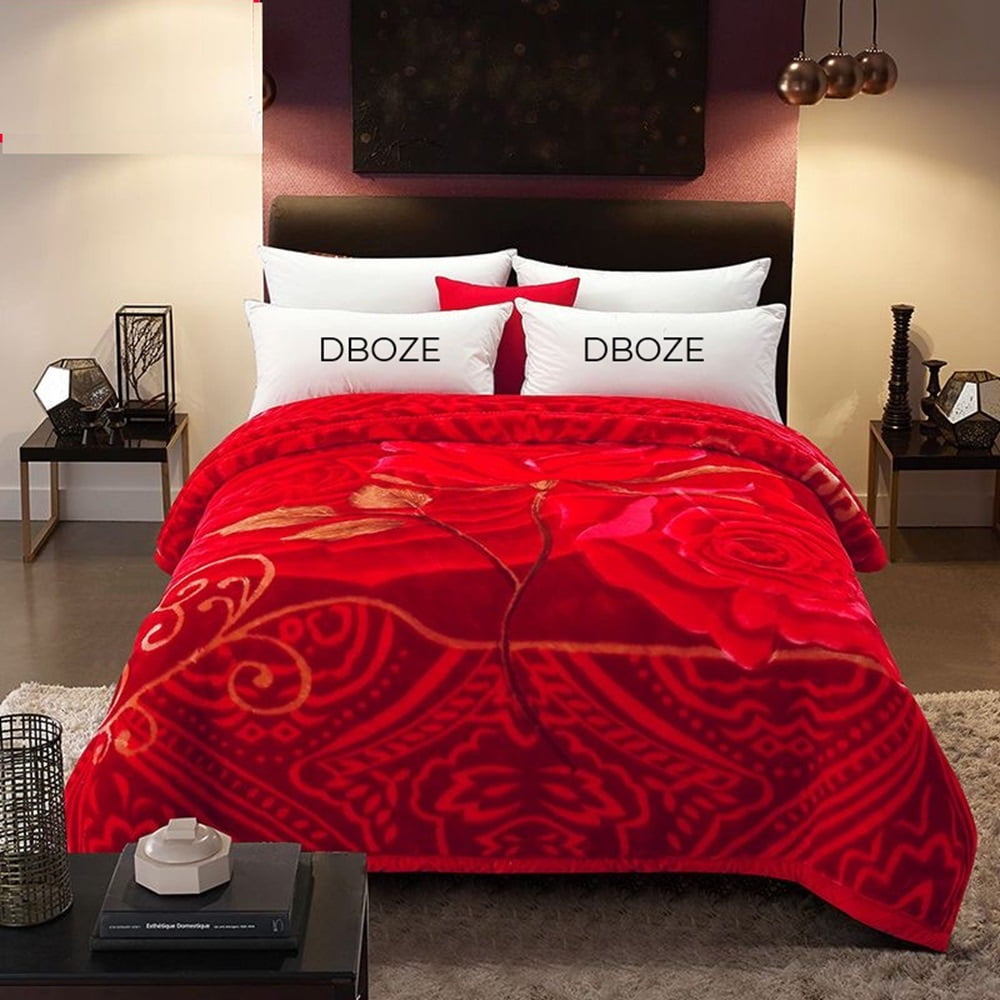DBOZE, Heavy Korean Faux Mink Fleece Blanket, King Size, 80"x95 ...