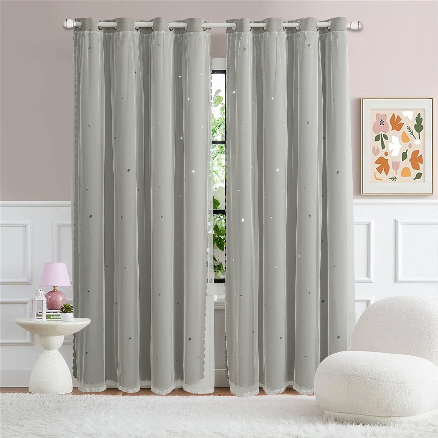 DBOZE Blackout Curtains 103 Inches Long, Thermal Insulated 2-Layer ...
