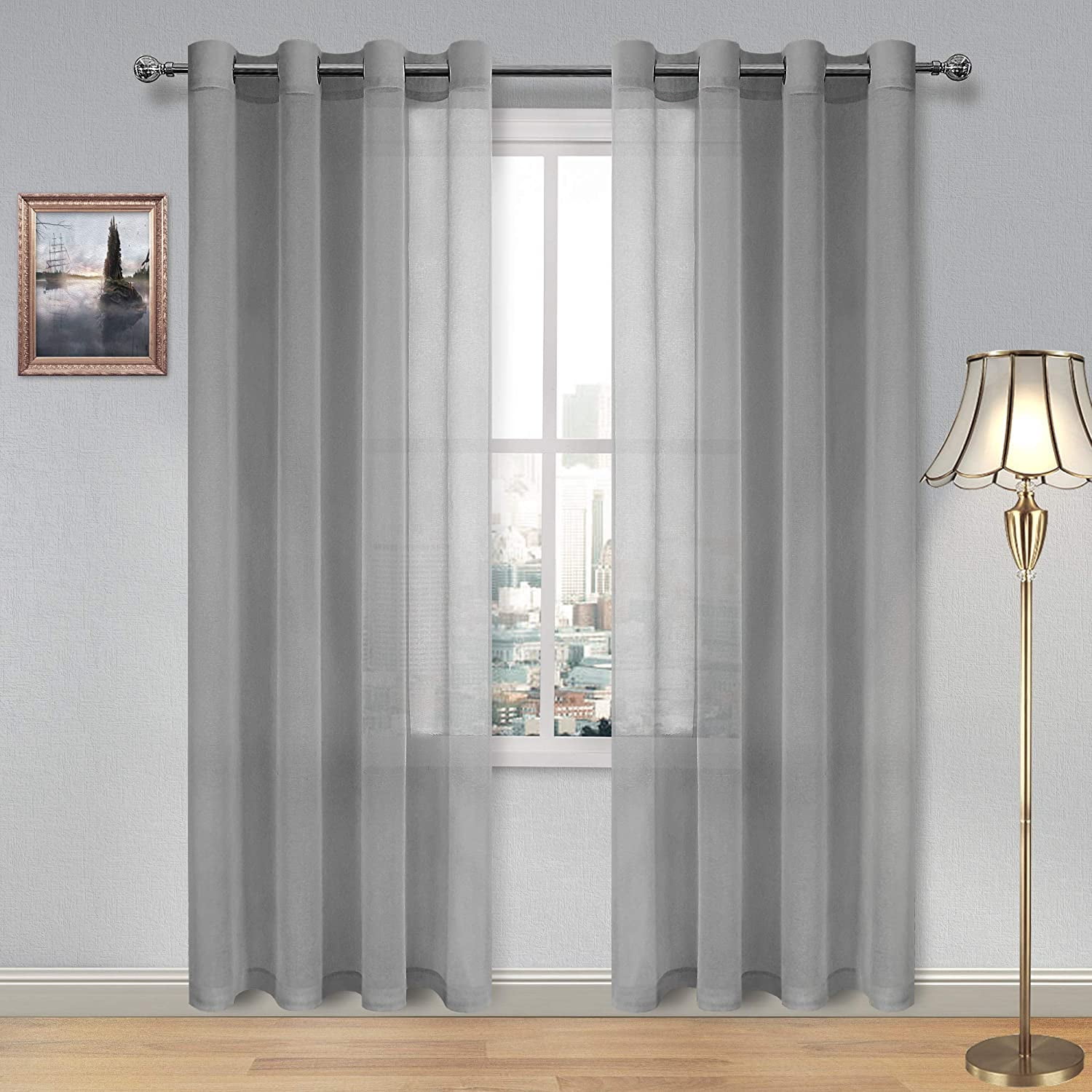 DBOZE Window Sheers 108 Inch Length 55 Inch Width for Living Room 2 ...