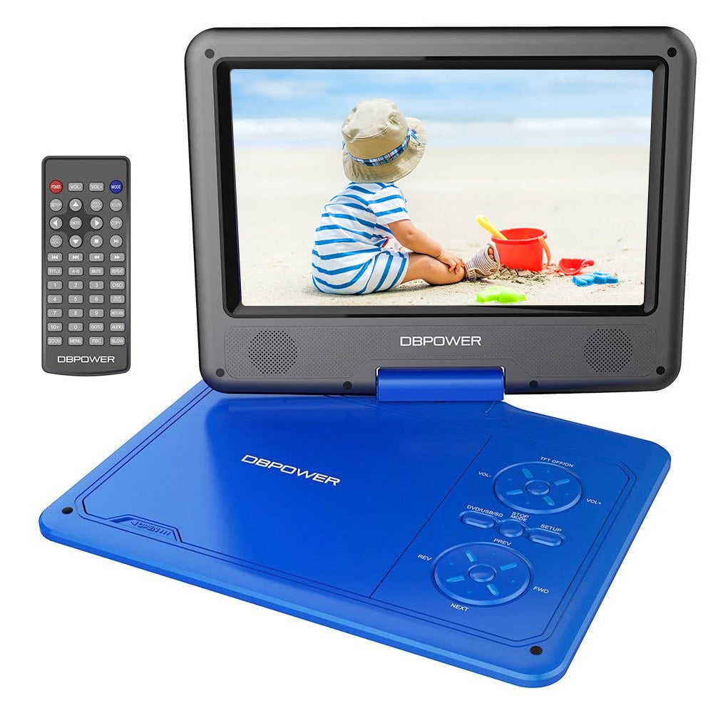 TENKER 12" Portable DVD Player, 10" Swivel Screen, 1.8m Car Charger ...