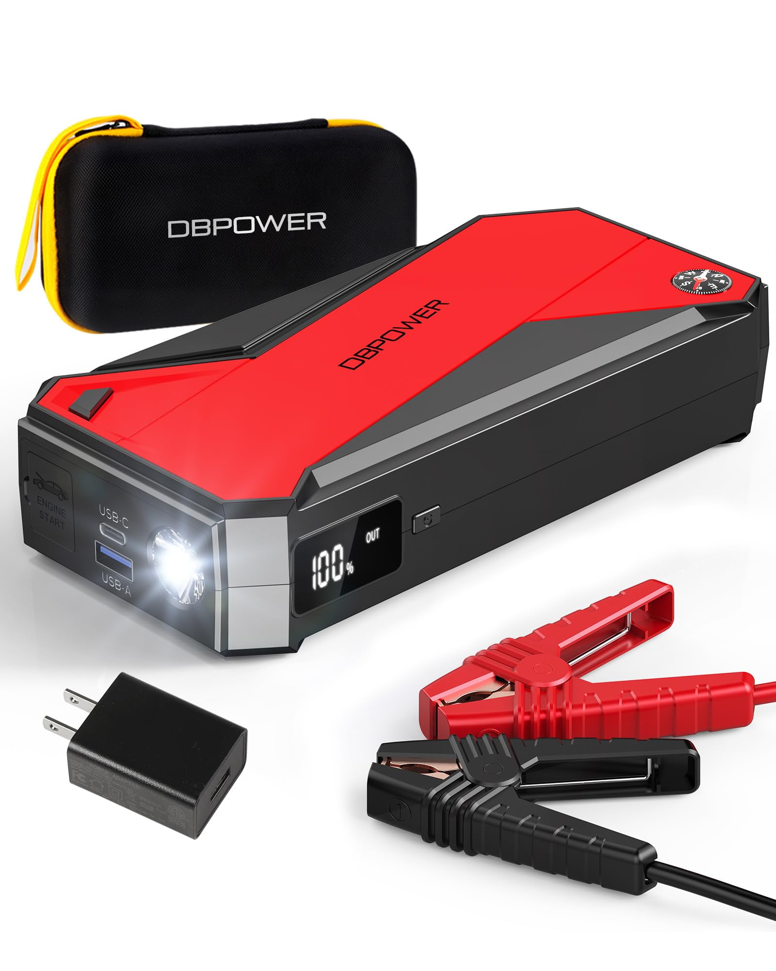 DBPOWER Peak 3000A 18000mAh Portable Car Jump Starter (up to 8.0L Gas ...