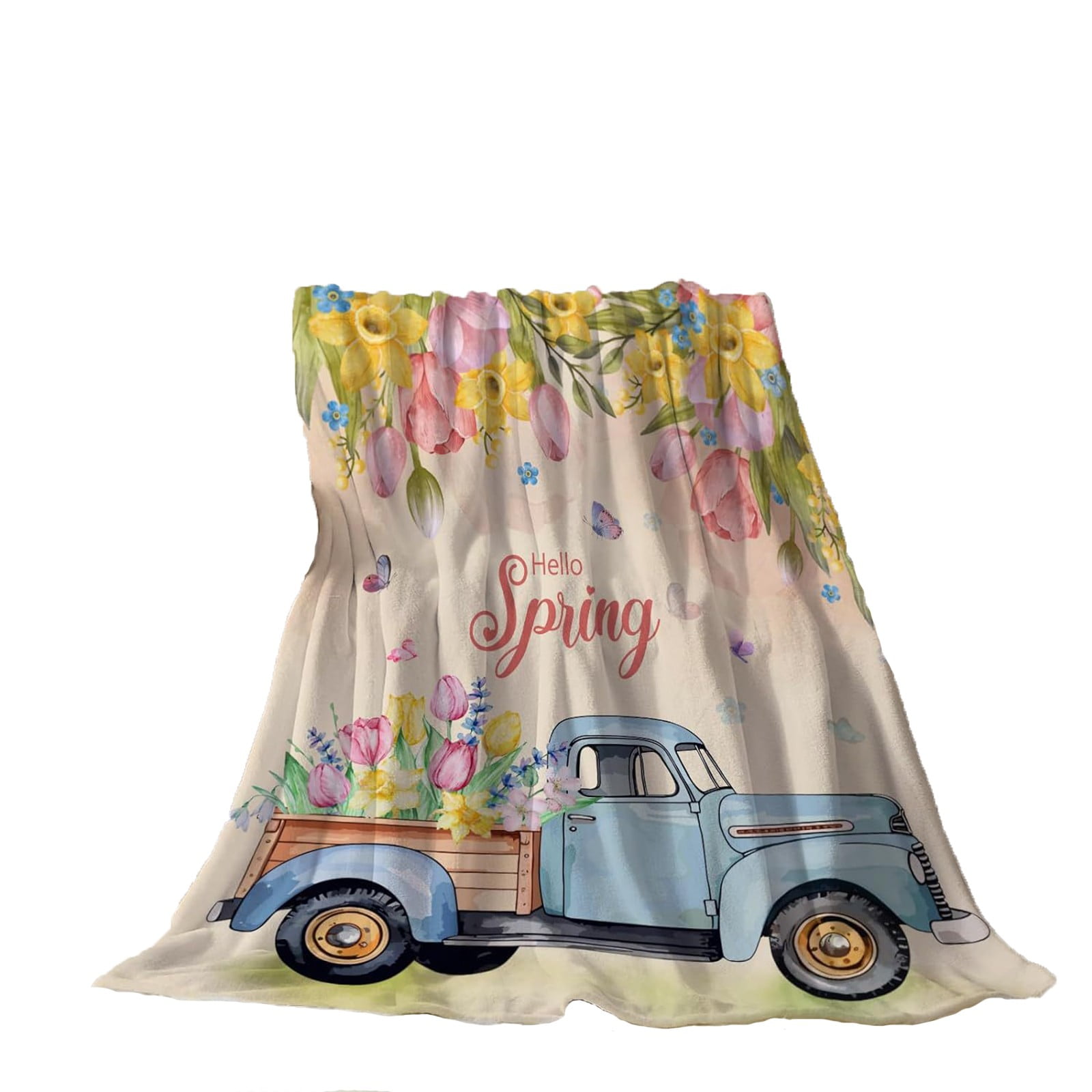 DBSFVPUS Clearance Plush Easter Blanket Cute Bunny Easter Egg Flower ...