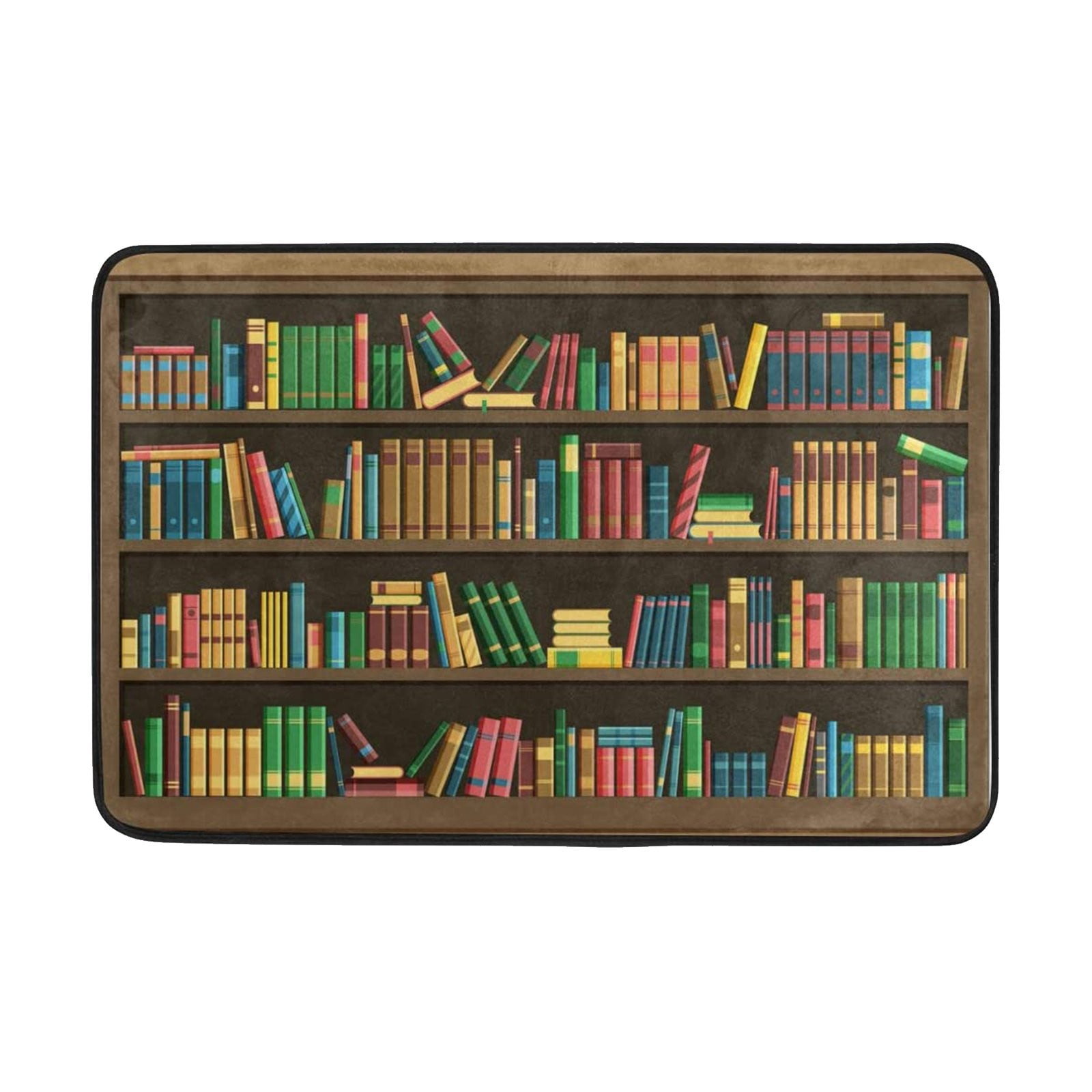 DBSFVPUS Indoor Carpet Library Doormat Bookcase Doormat Book Shelf ...