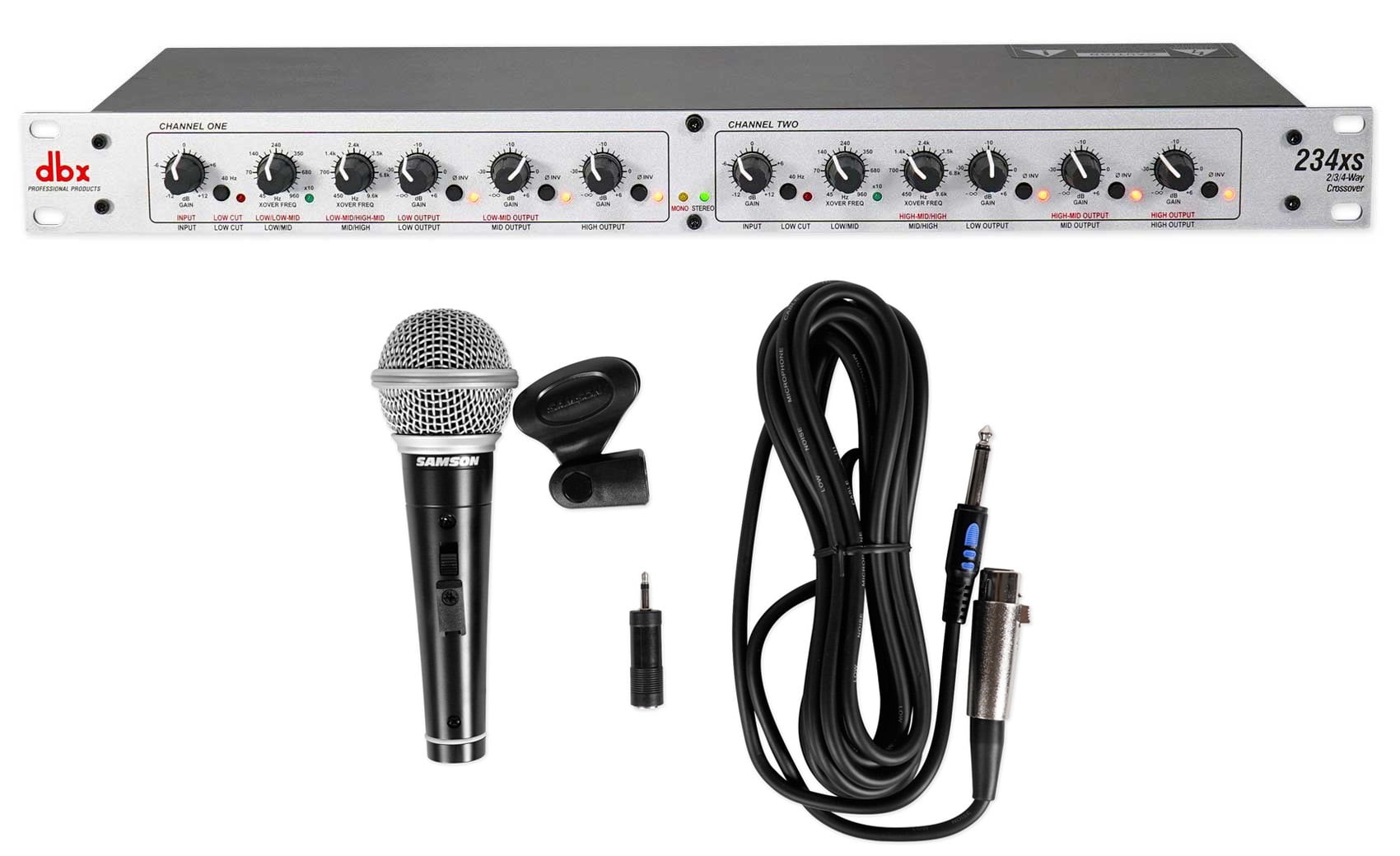DBX 234XS Rack Mount Stereo 2/3/4-Way Crossover Sound Processor+Samson ...