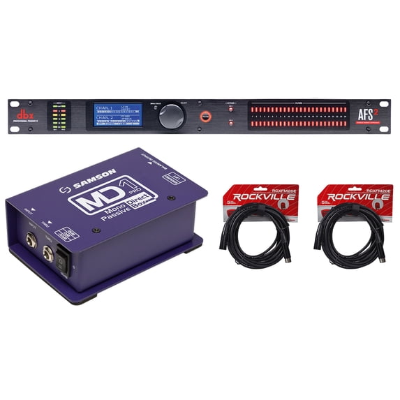 DBX AFS2 Dual Channel Advanced DSP Feedback Suppression Processor+DI ...