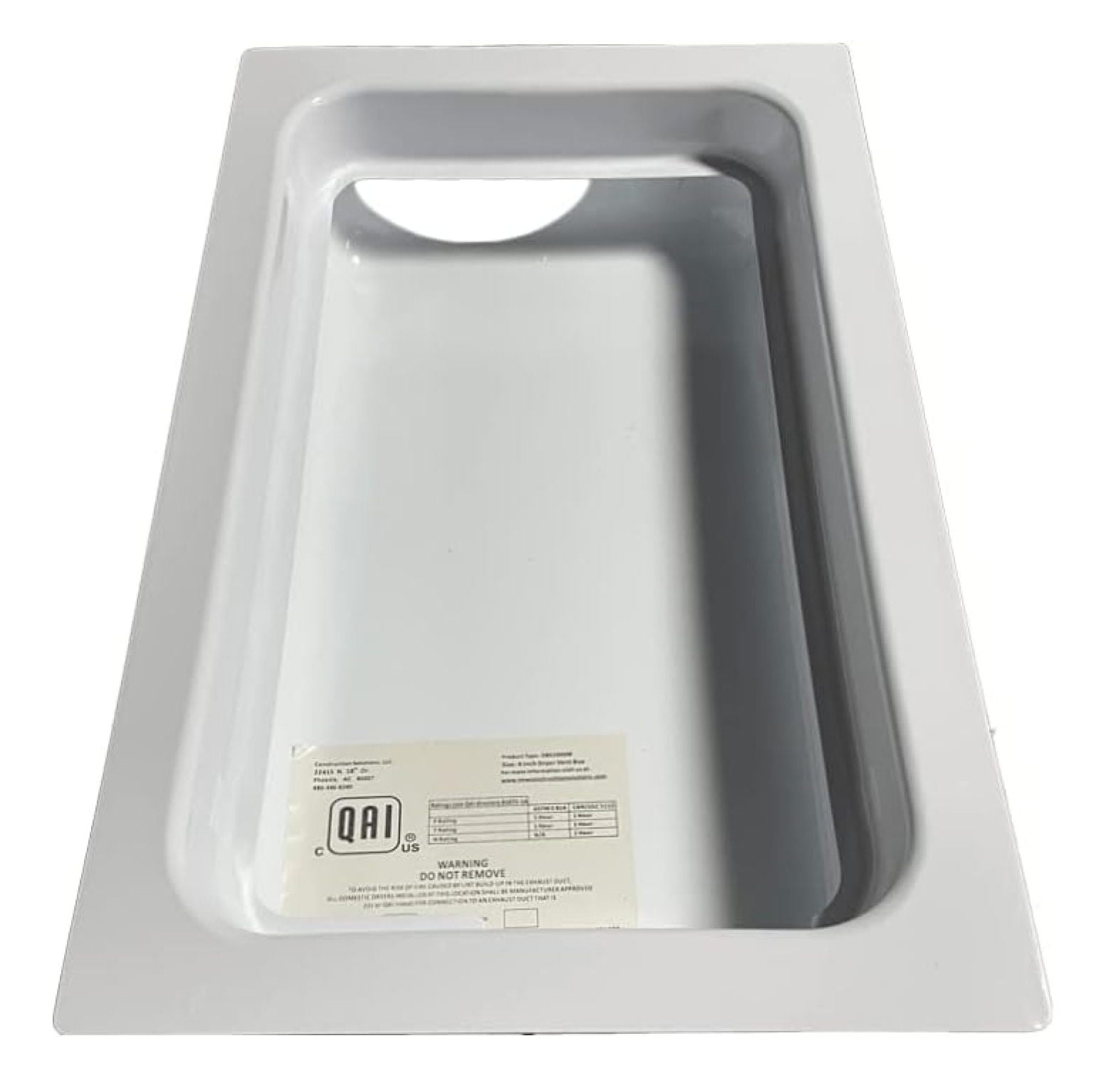 DBX1000M Metal Dryer Vent Box with Snap-On Trim Ring, Recessed Dryer ...