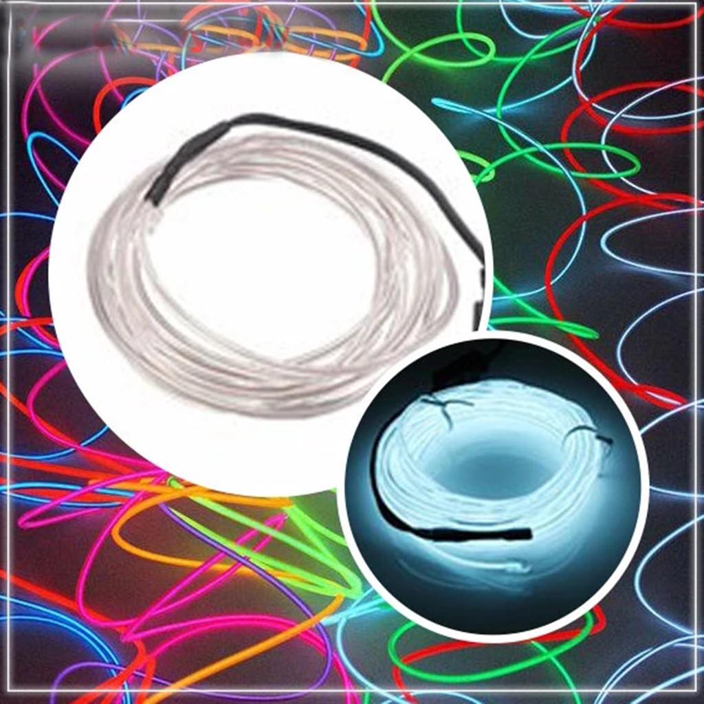 DBYLXMN 1M Battery Operated Luminescent Neon LED Lights Glow EL Wire ...