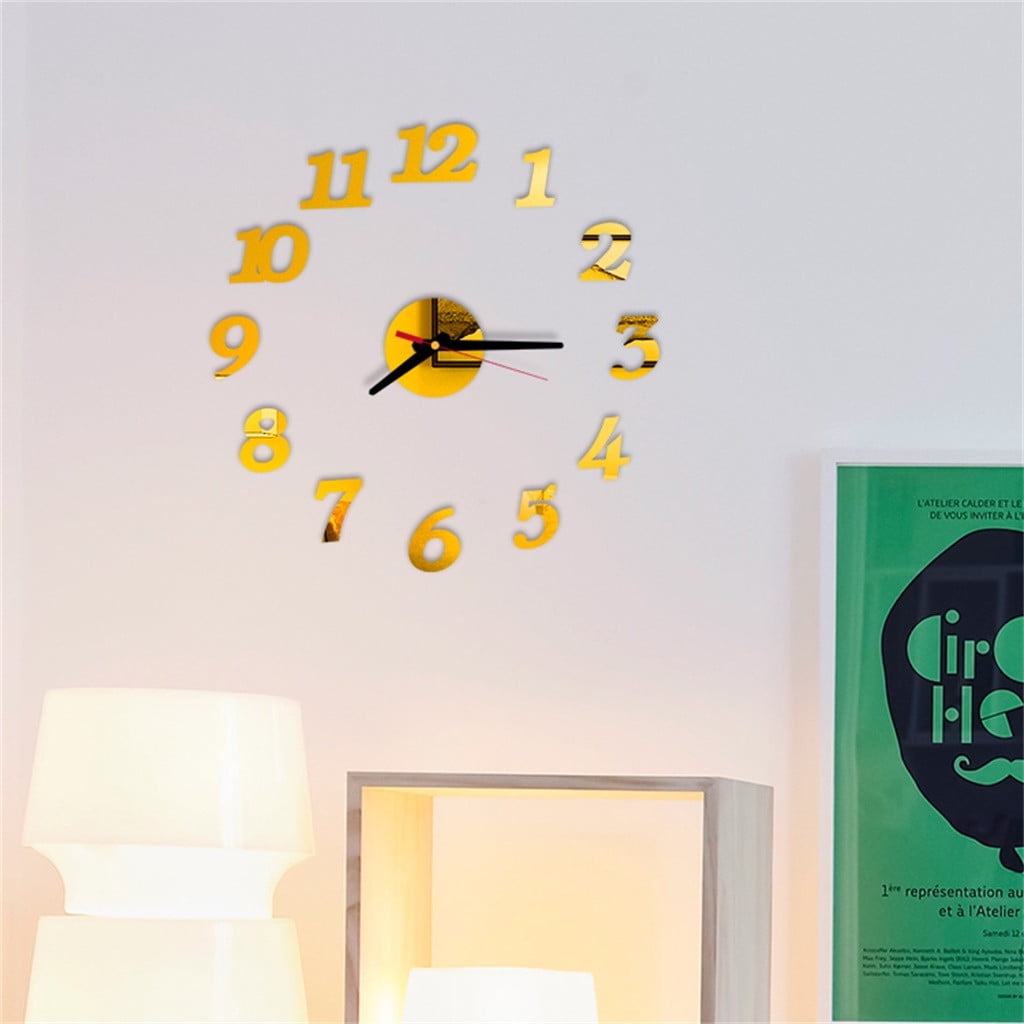 DBYLXMN 3D DIY Roman Numbers Acrylic Wall Sticker Clock Home Mural ...