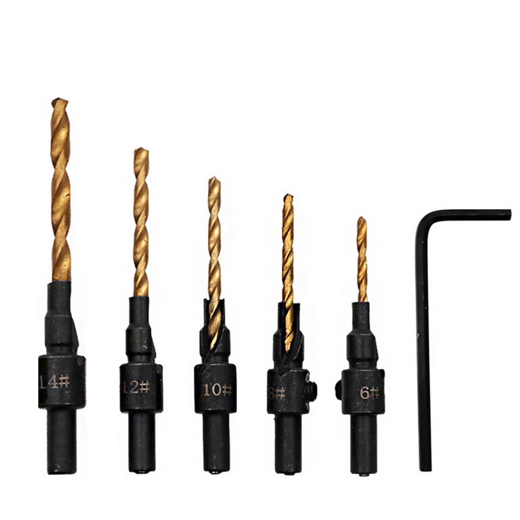 DBYLXMN 5Pcs Countersink Drill Woodworking Drill Bit Set Drilling Holes ...